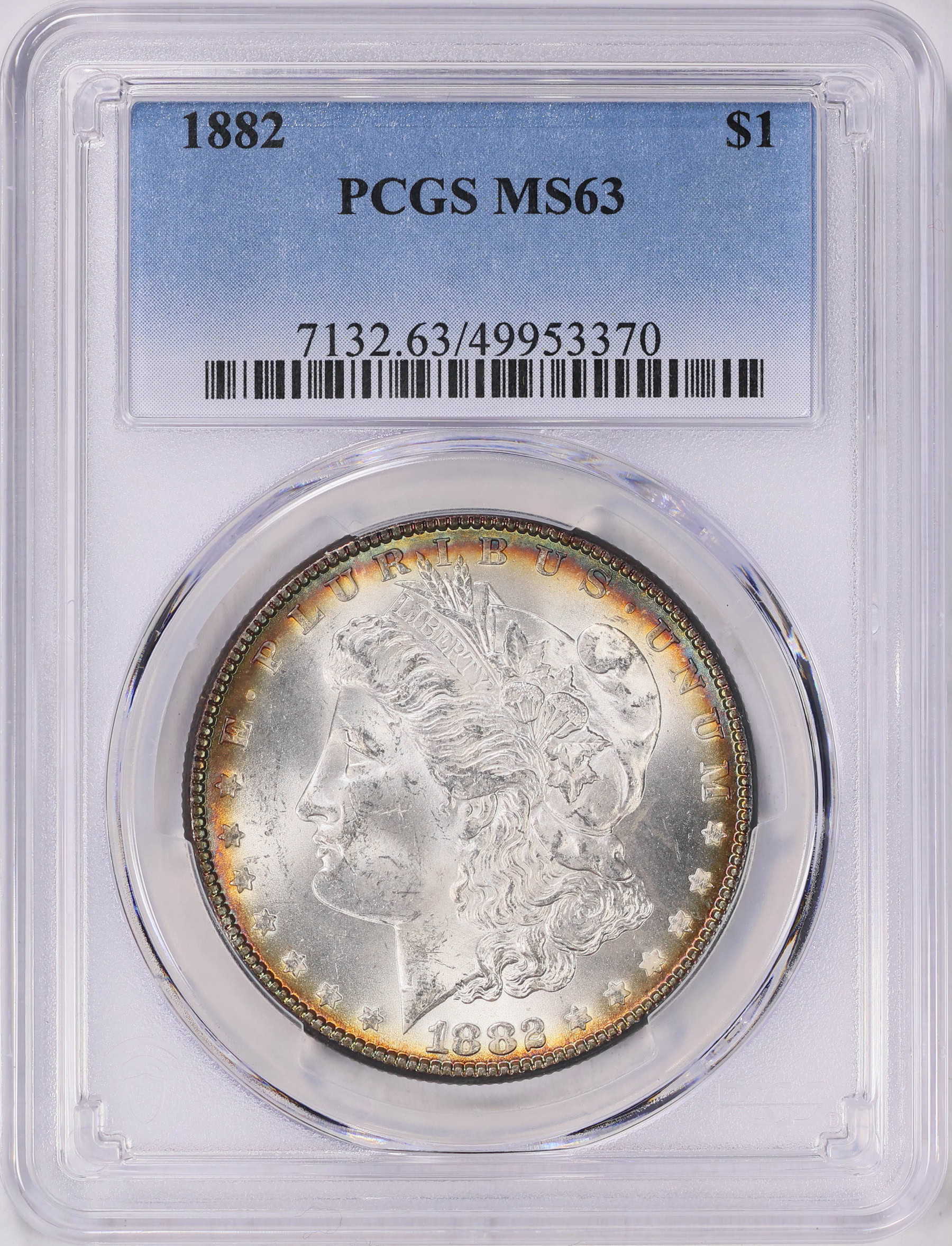 1882 Morgan Silver Dollar PCGS MS-63 (Toned) (Item 1657055) | GreatCollections Coin Auctions