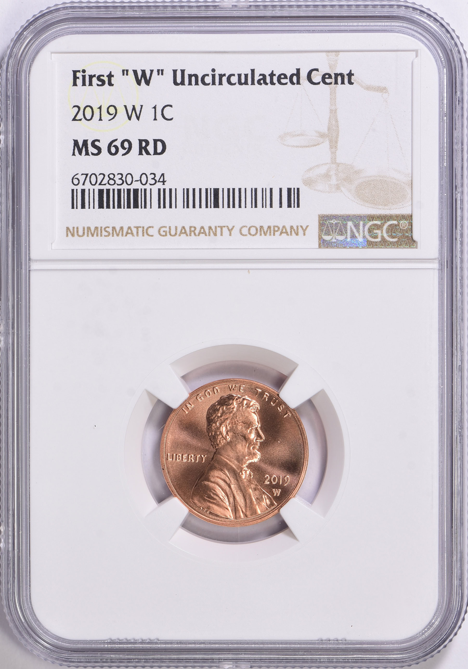 2019-W Lincoln Cent Shield NGC MS-69 RD (Item 1657544 ...