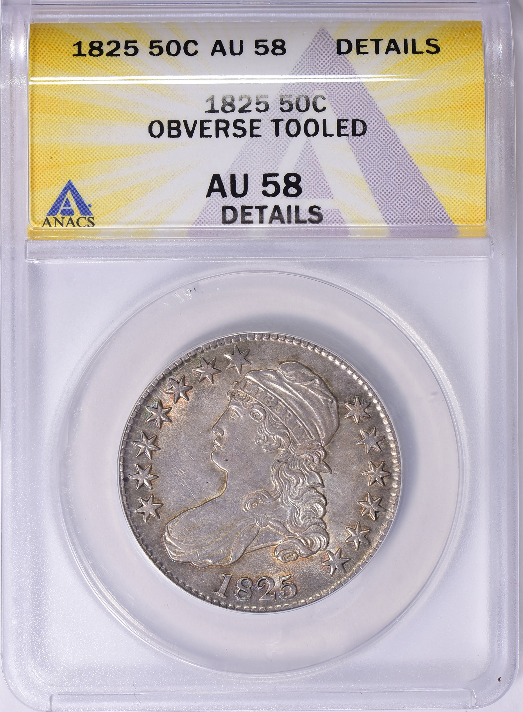 1825 Capped Bust Half Dollar ANACS AU-58 Details (Item 1657636) | GreatCollections Coin Auctions