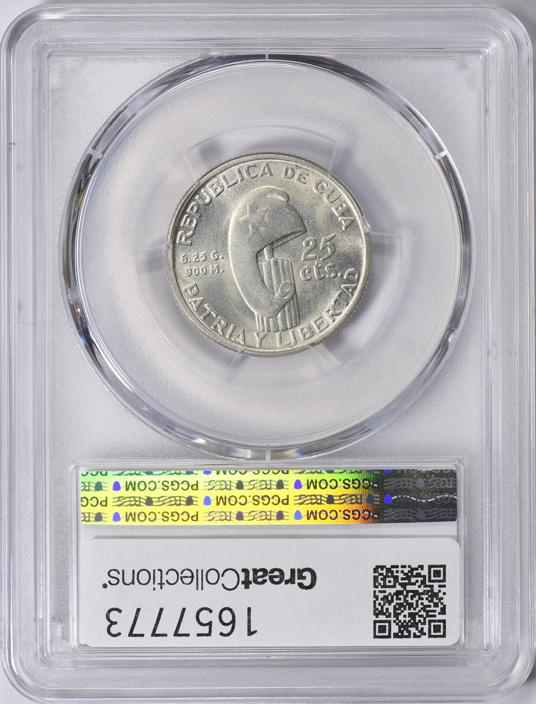 Cuba 1953 Silver 25 Centavos Birth of Jose Marti Centennial KM-27 PCGS ...