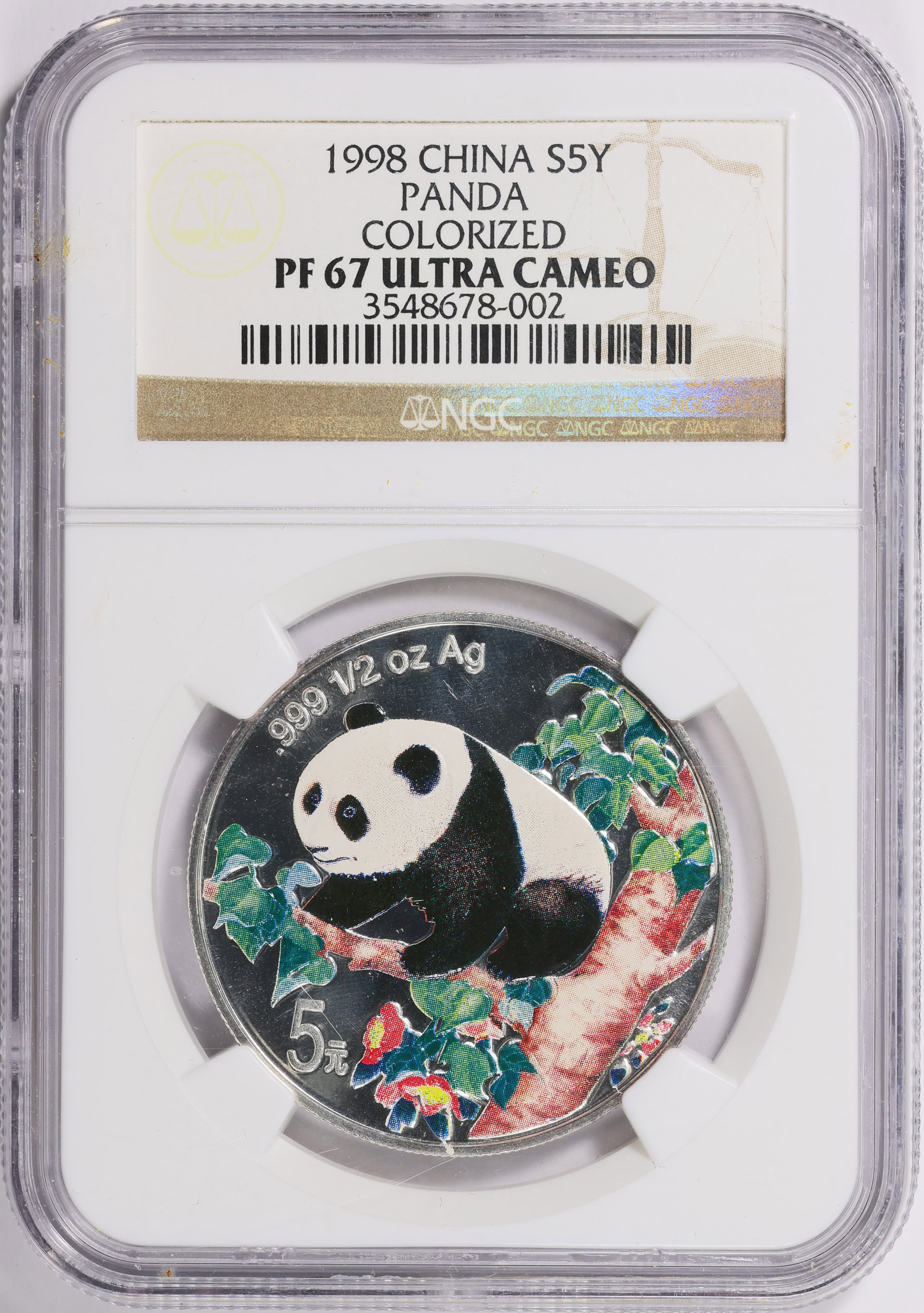 China 1998 Colorized Silver 5 Yuan Panda KM-1131 NGC Proof-67 UC (Item ...