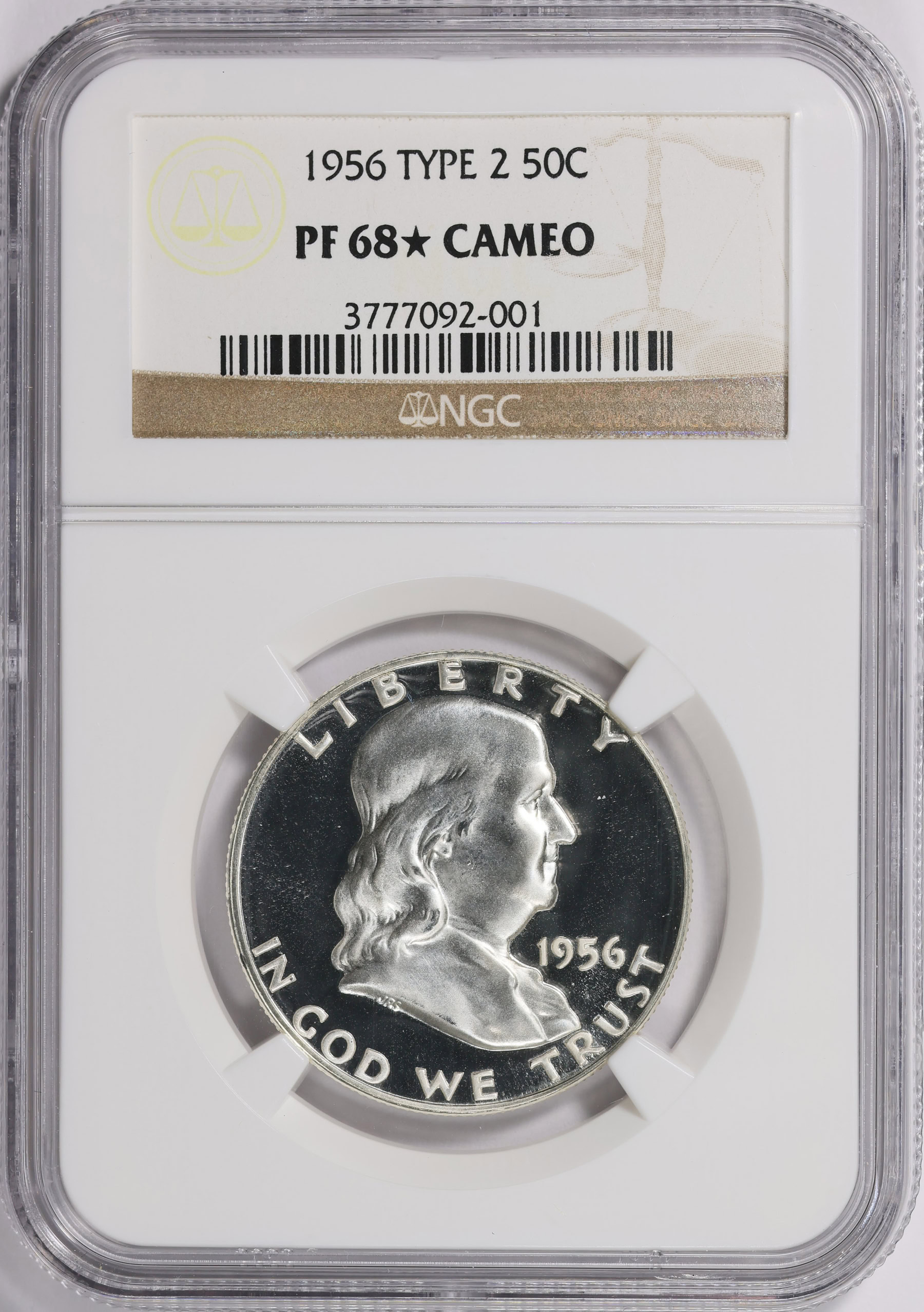 1956 Franklin Half Dollar Type 2 NGC Proof-68 ★ CAMEO (Item 1658088) | GreatCollections Coin ...