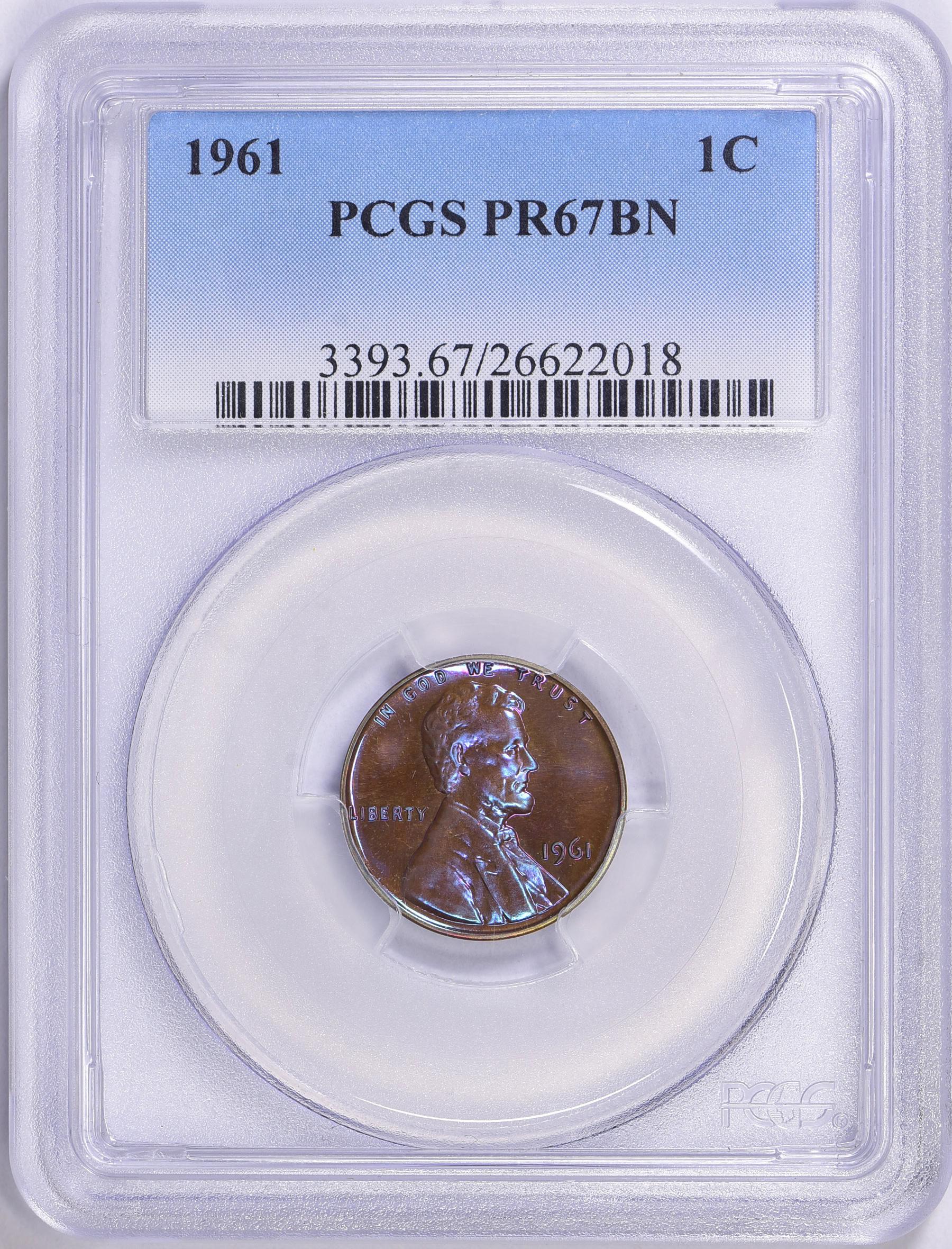 1961 Lincoln Cent PCGS Proof-67 BN (Toned) (Item 1658527 ...