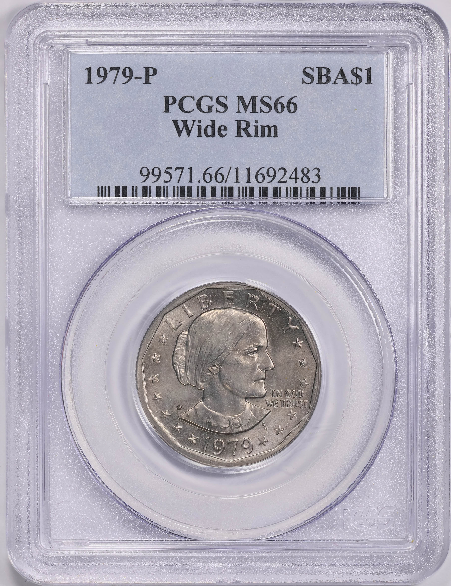 1979-P Susan B. Anthony Dollar Wide Rim PCGS MS-66 (Item 1658619 ...