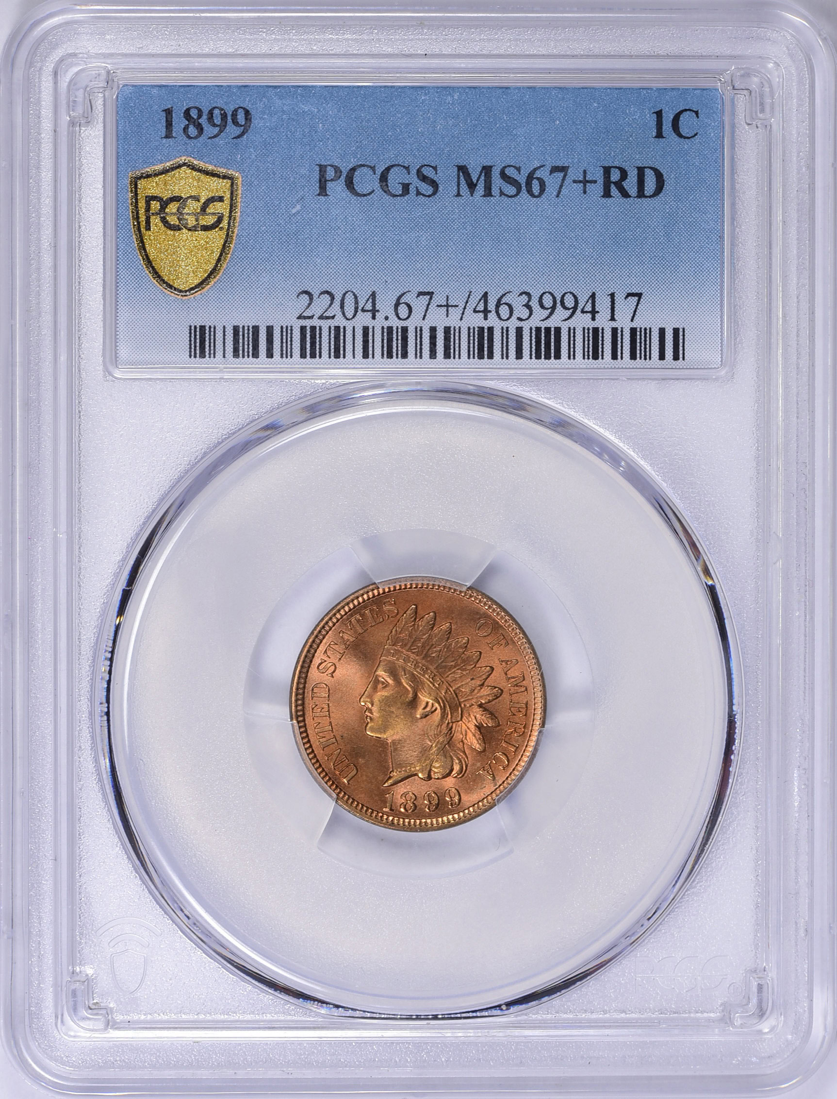1899 Indian Cent PCGS MS-67+ RD (Item 1658653) | GreatCollections Coin ...