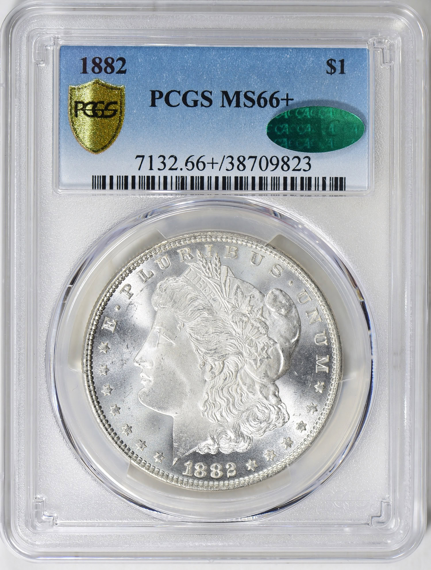 1882 Morgan Silver Dollar PCGS MS-66+ (CAC Green) (Item 1658722) | GreatCollections Coin Auctions