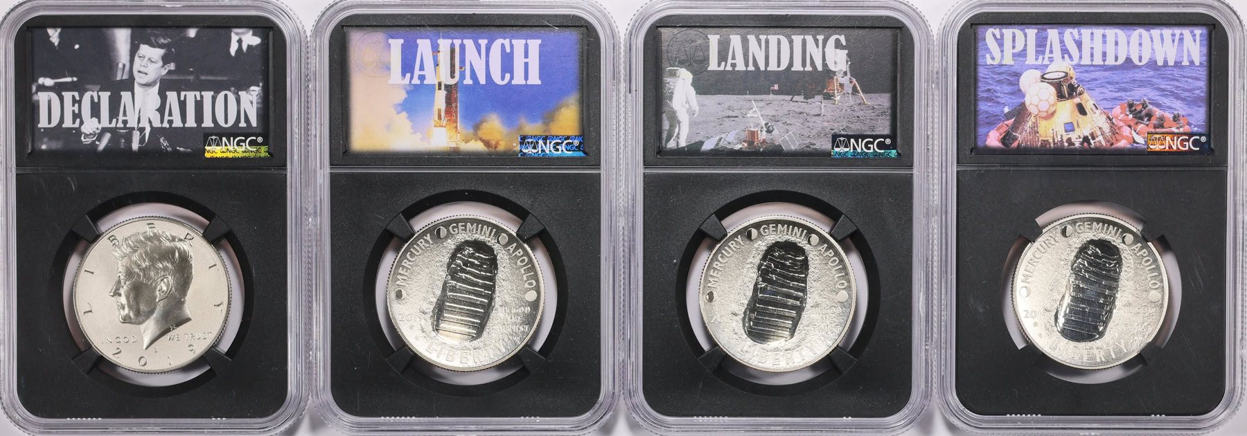 2019-S Kennedy Half Dollar Enhanced Reverse Proof and Apollo 11 Half ...