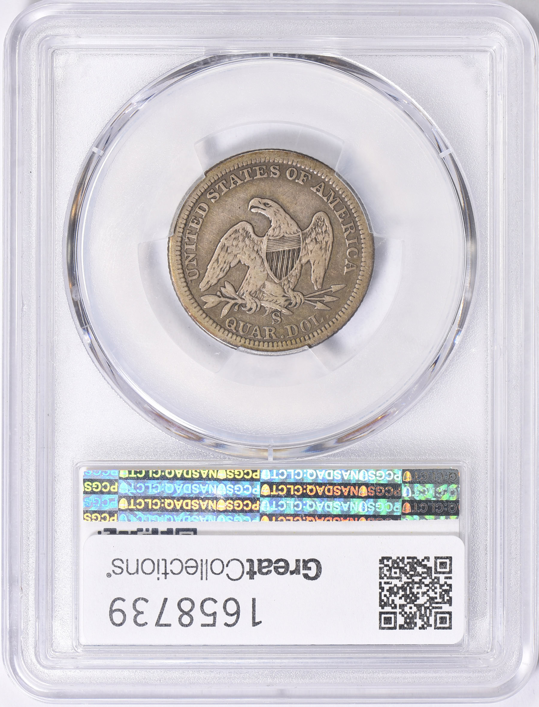 1865-S Seated Liberty Quarter PCGS VF-20 (Item 1658739 ...