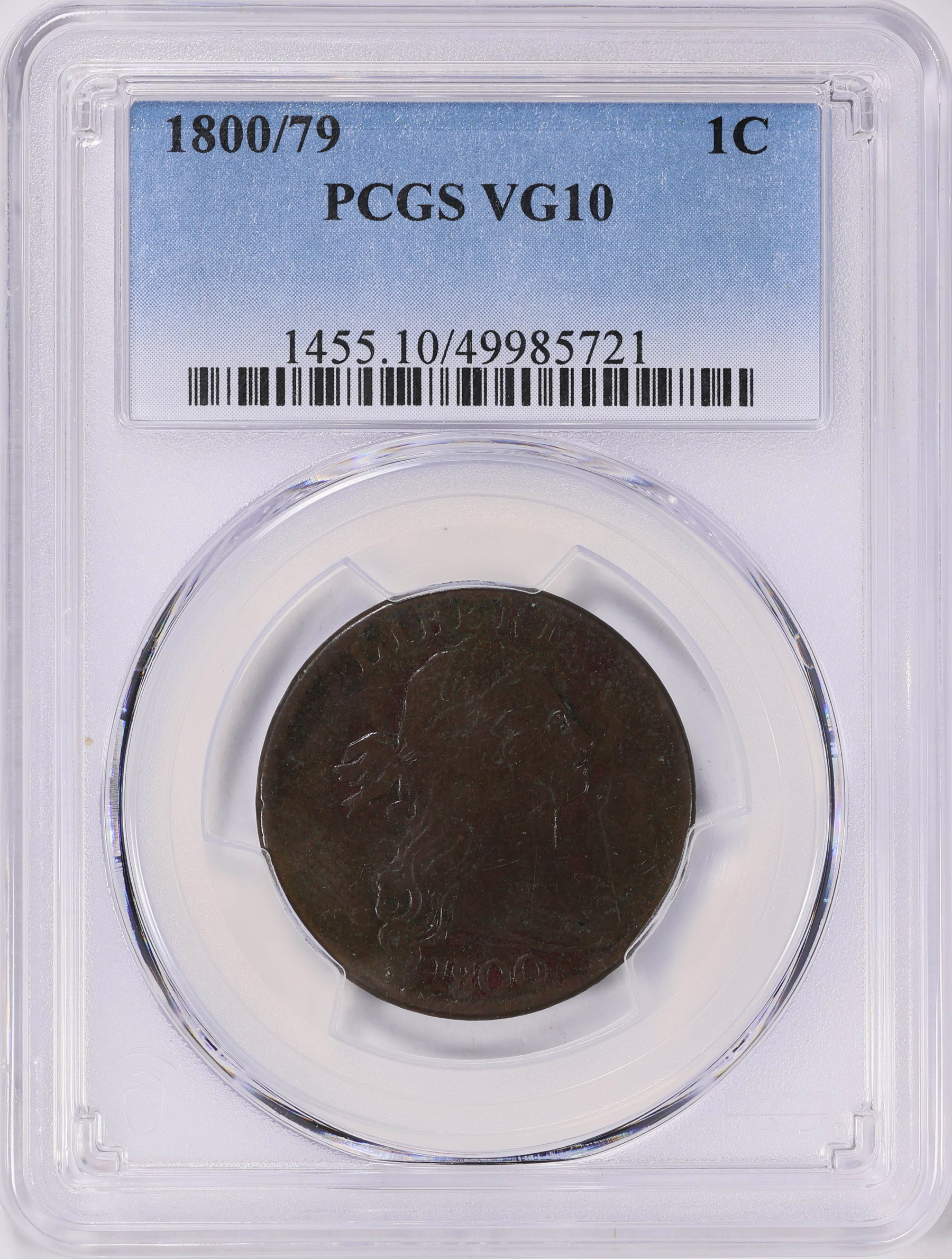1800/79 Draped Bust Cent 2nd Hair Style PCGS VG-10 BN (Item 1658852 ...