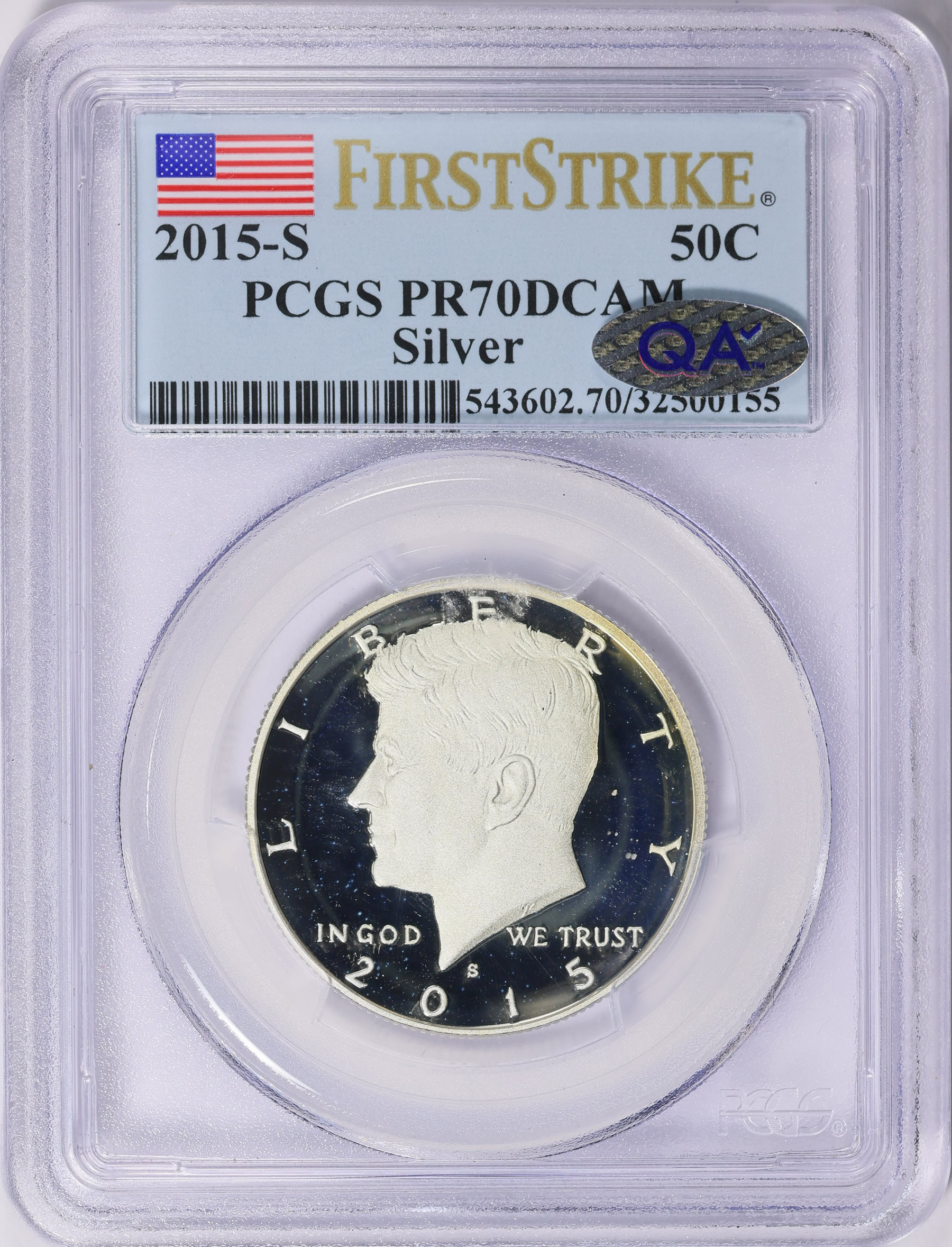 2015-S Kennedy Half Dollar Silver First Strike PCGS Proof-70 DCAM (QA) (Item 1658949 ...