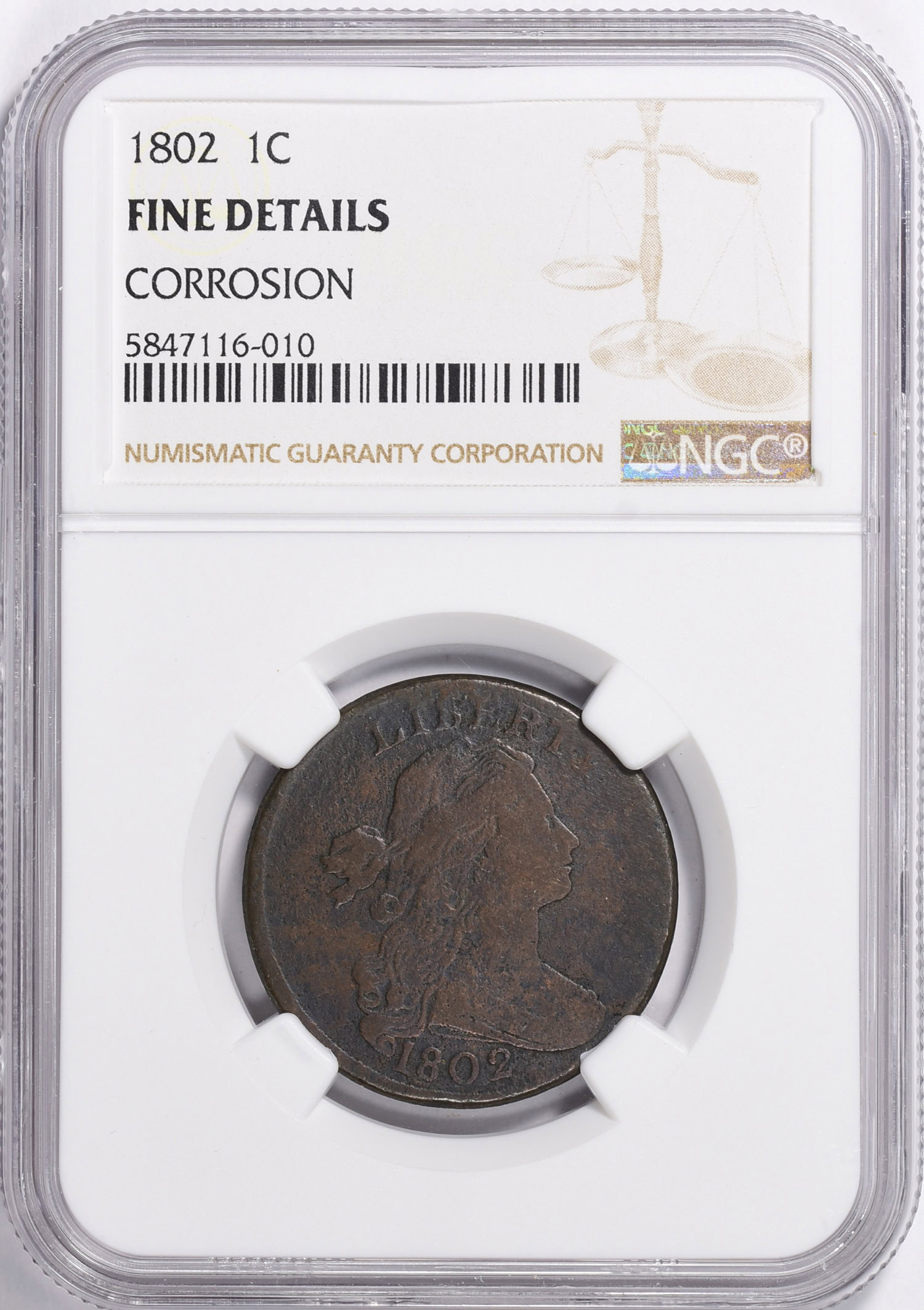 1802 Draped Bust Cent NGC Fine Details (Item 1659023 ...