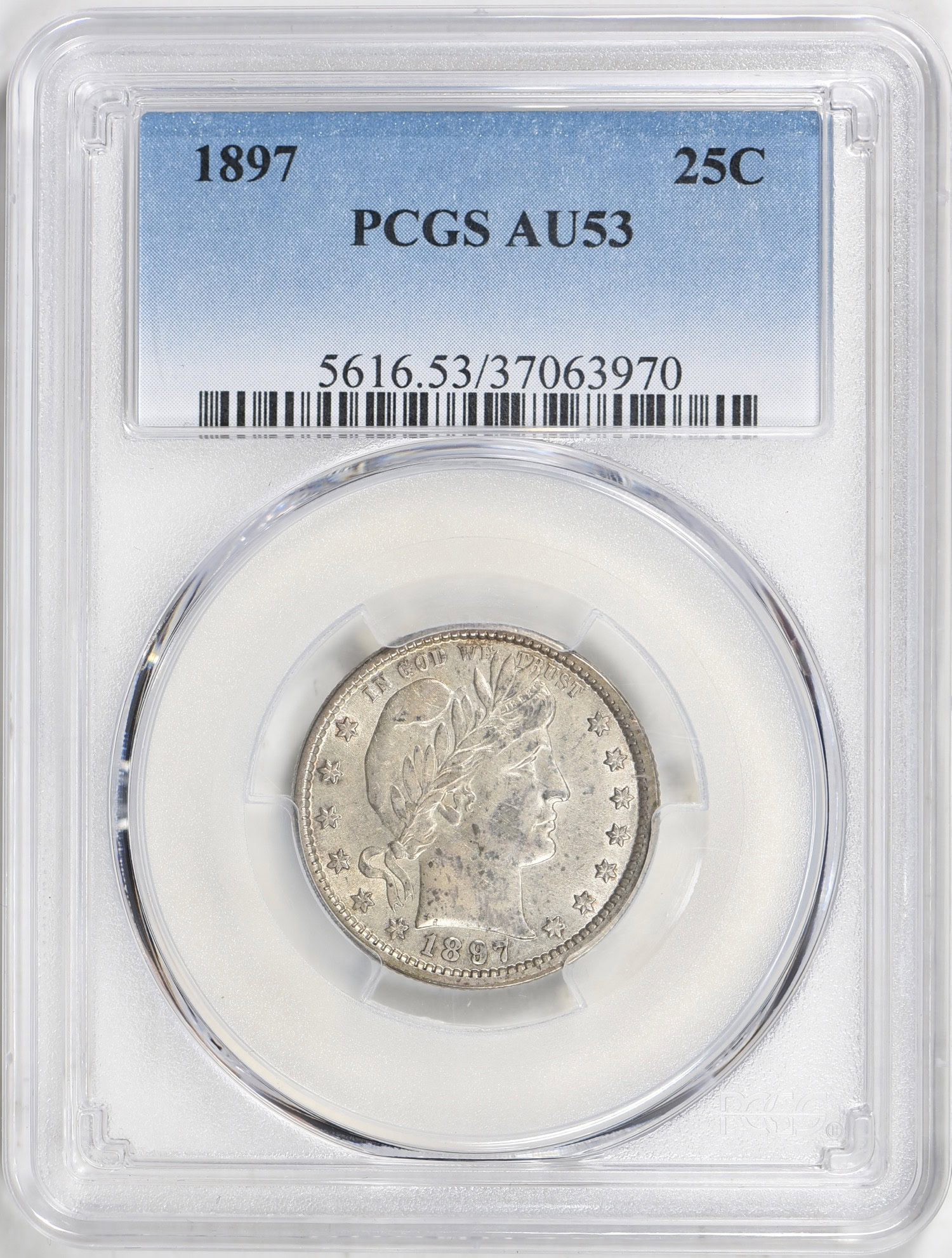 1897 Barber Quarter PCGS AU-53 (Item 1659083) | GreatCollections Coin Auctions
