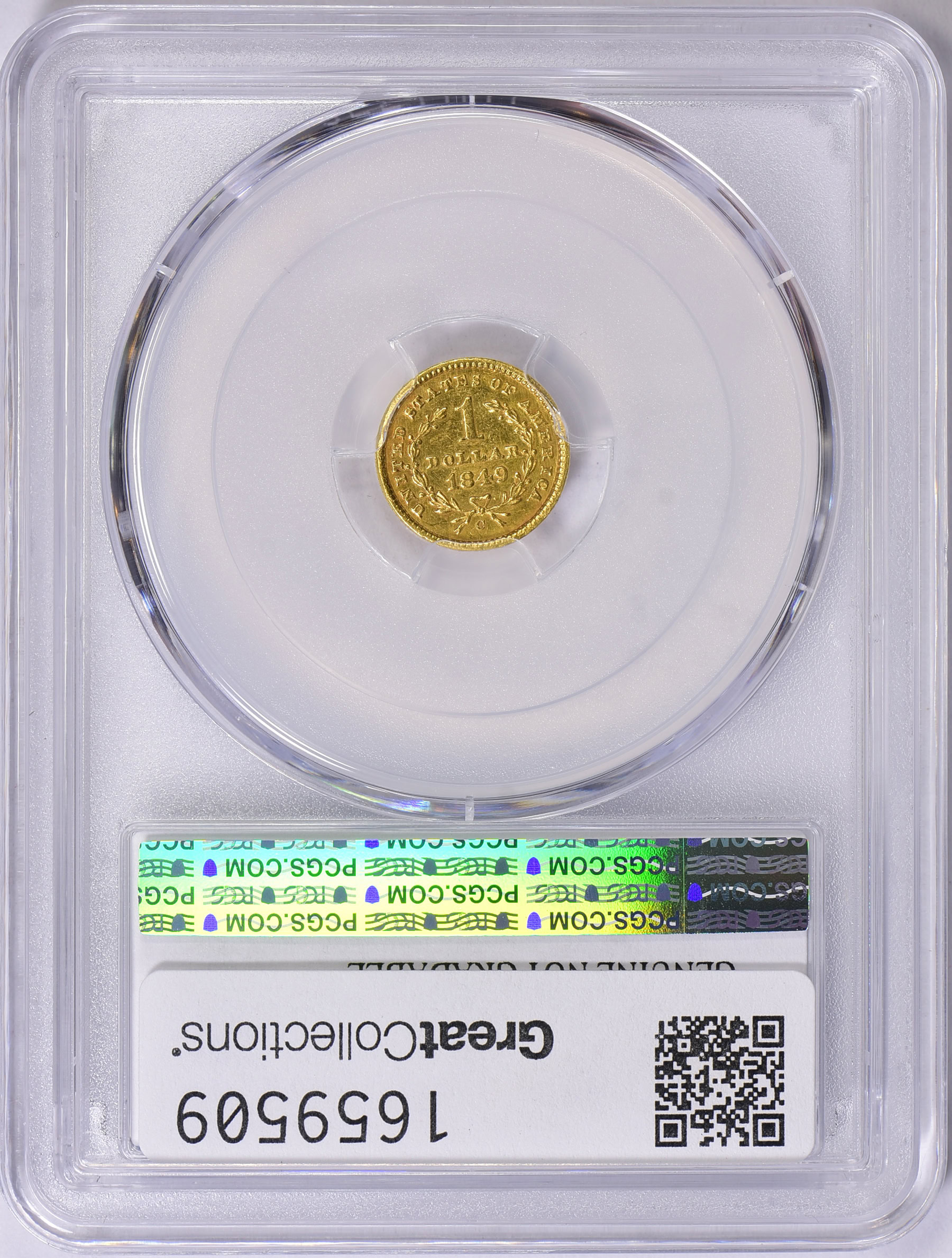 1849-C Liberty Gold Dollar Closed Wreath PCGS Genuine AU Details (Item ...