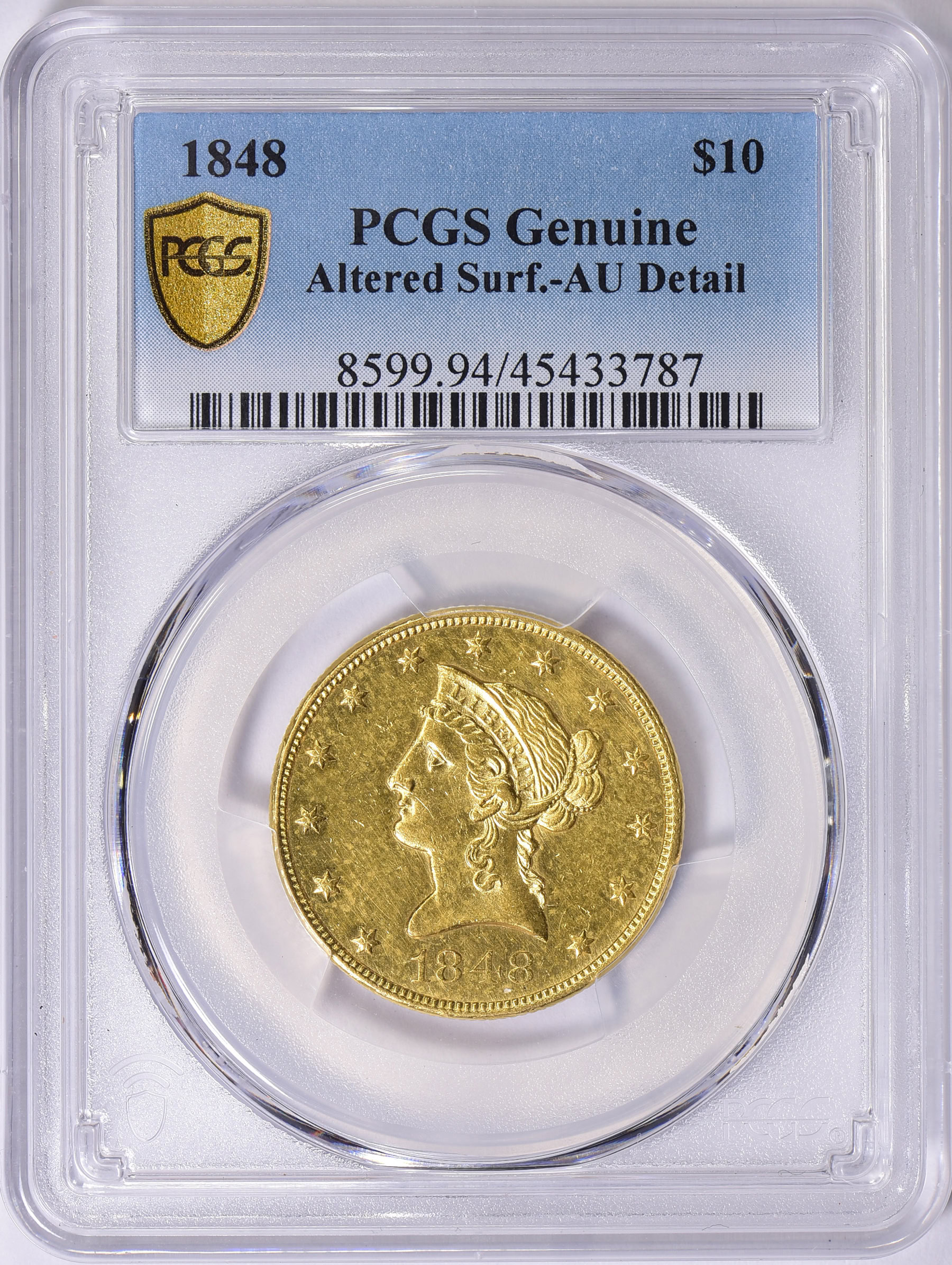 1848 Liberty Gold Eagle PCGS Genuine AU Details (Item 1659535 ...