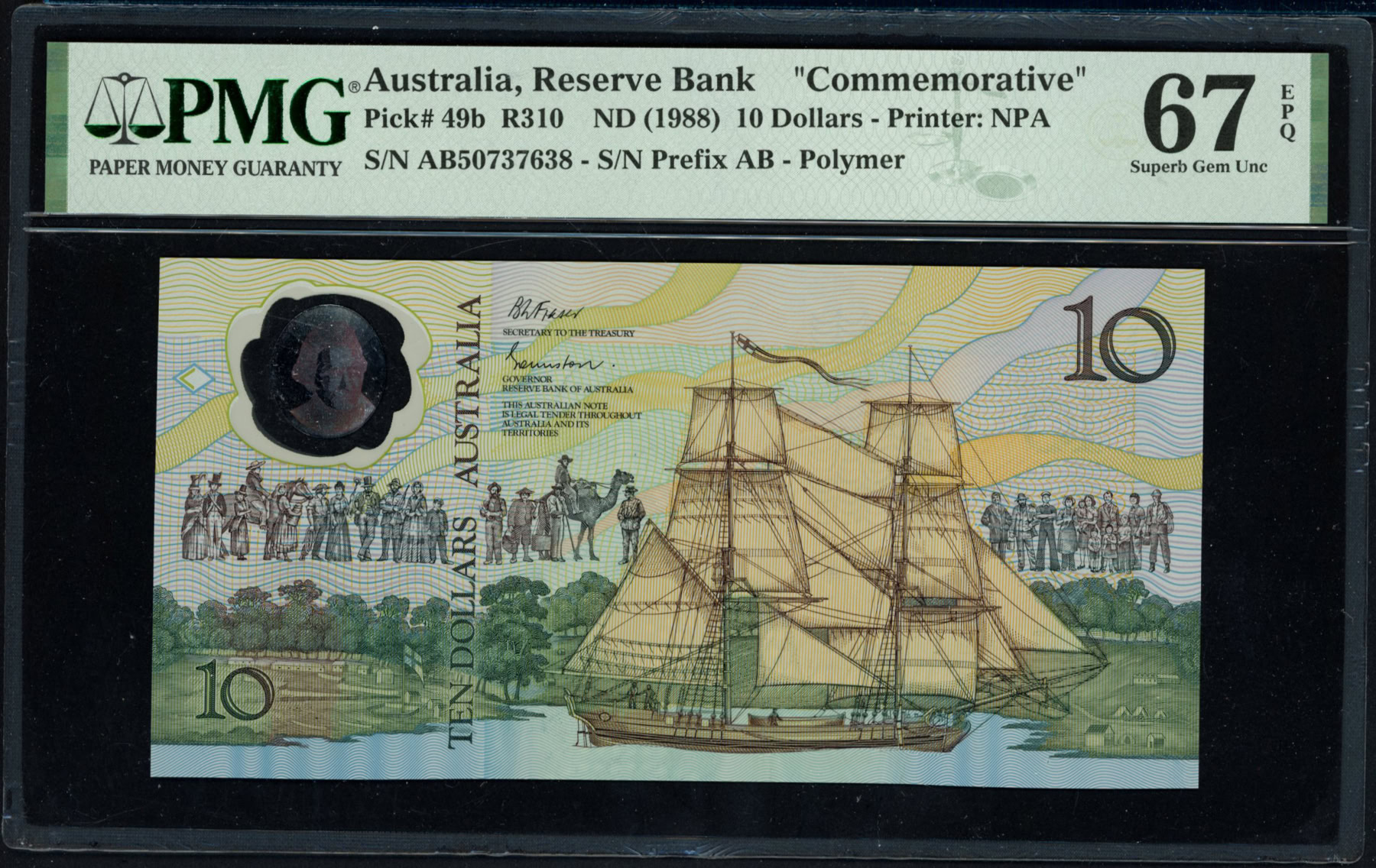 Australia ND (1988) $10 Reserve Bank Commemorative Note SCWPM-49b PMG ...