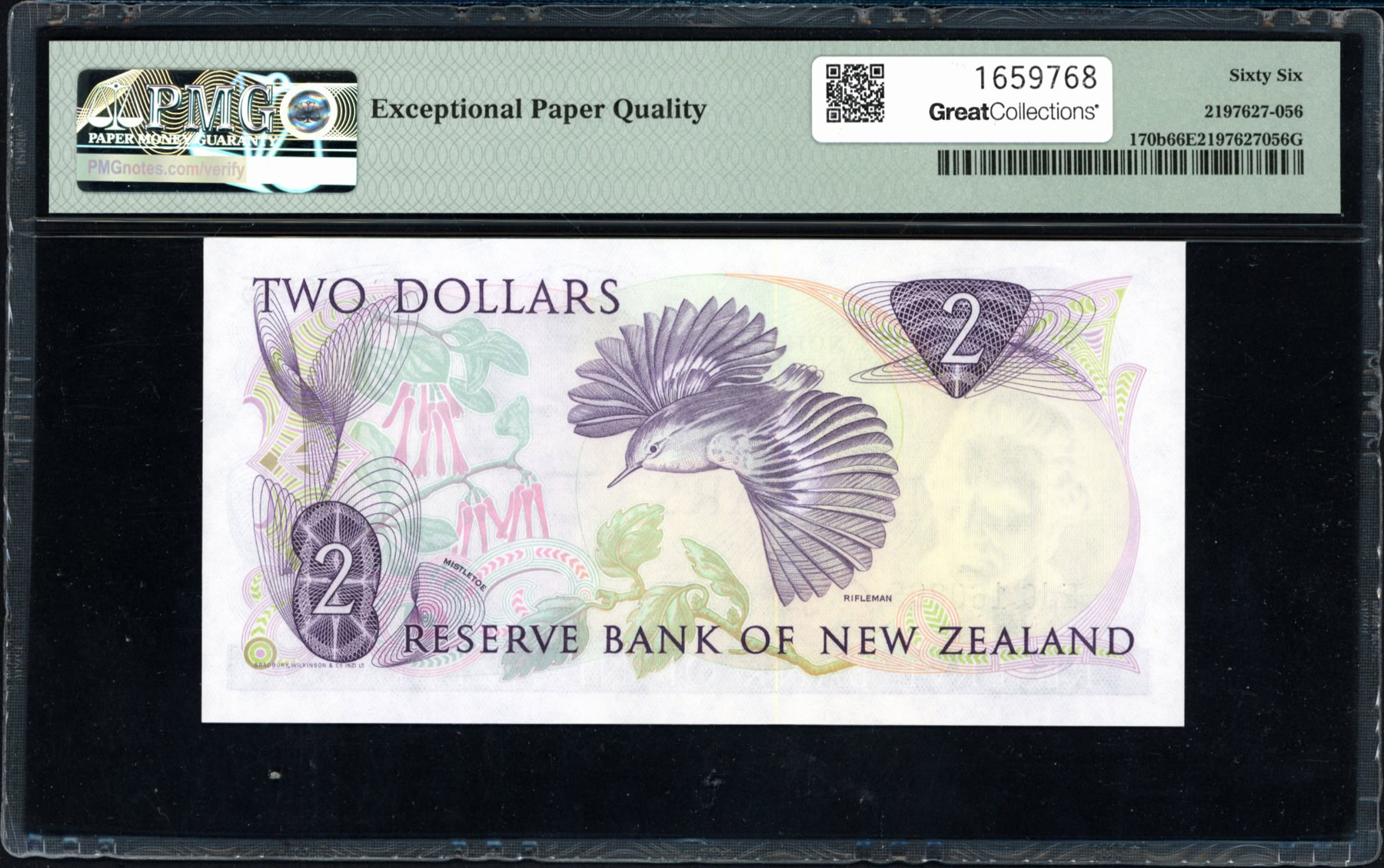 New Zealand ND (1985-89) $2 Reserve Bank Note SCWPM-170b PMG Gem ...