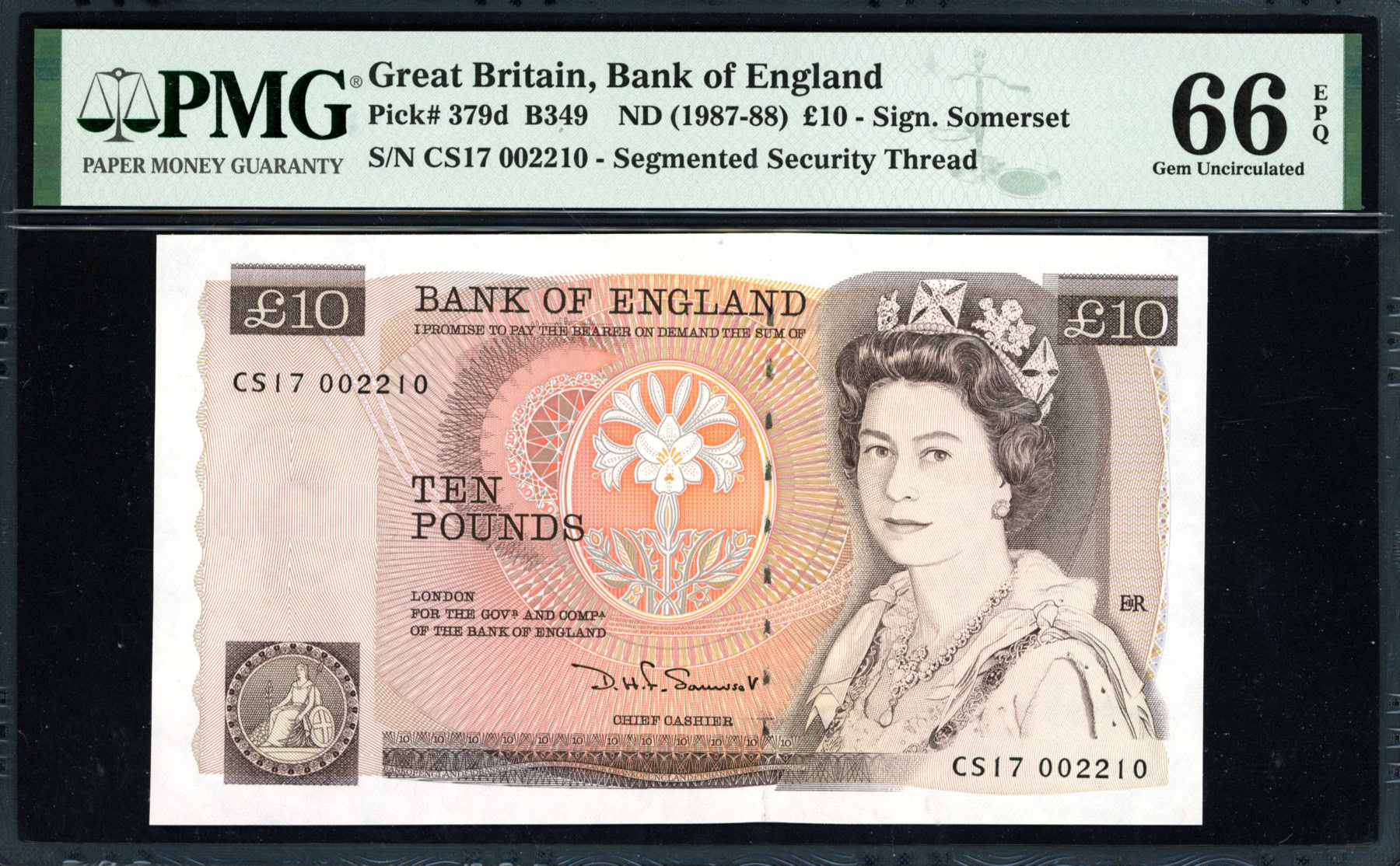 Great Britain ND (1987-88) £10 Bank of England Note SCWPM-379d PMG Gem ...
