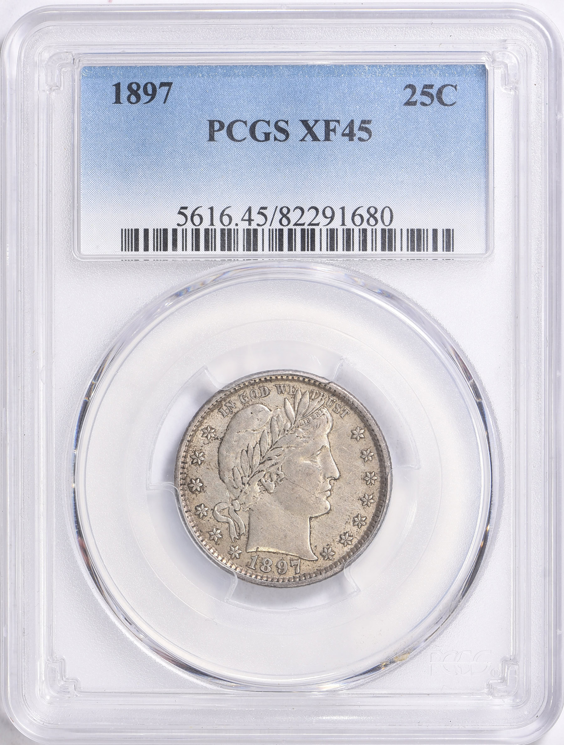 1897 Barber Quarter PCGS XF-45 (Item 1660245) | GreatCollections Coin Auctions