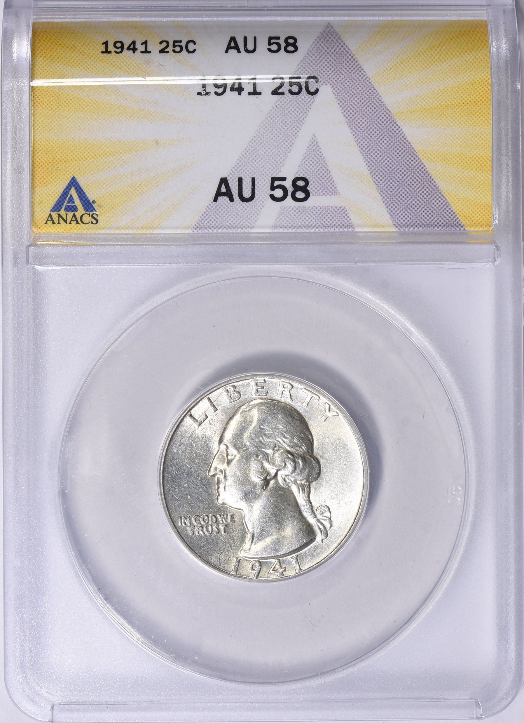 1941 Washington Quarter ANACS AU-58 (Item 1660501) | GreatCollections Coin Auctions