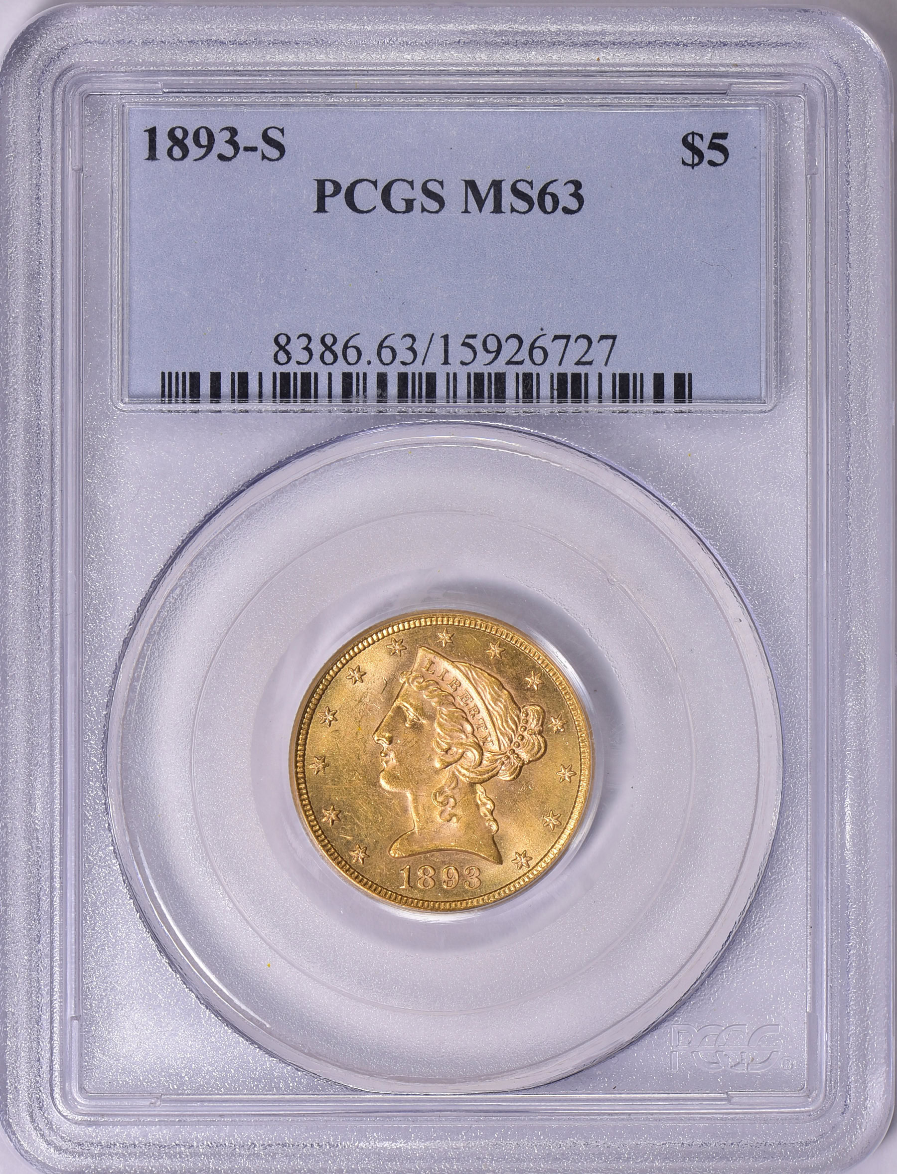 1893-S Liberty Gold Half Eagle PCGS MS-63 (Item 1660645) | GreatCollections Coin Auctions