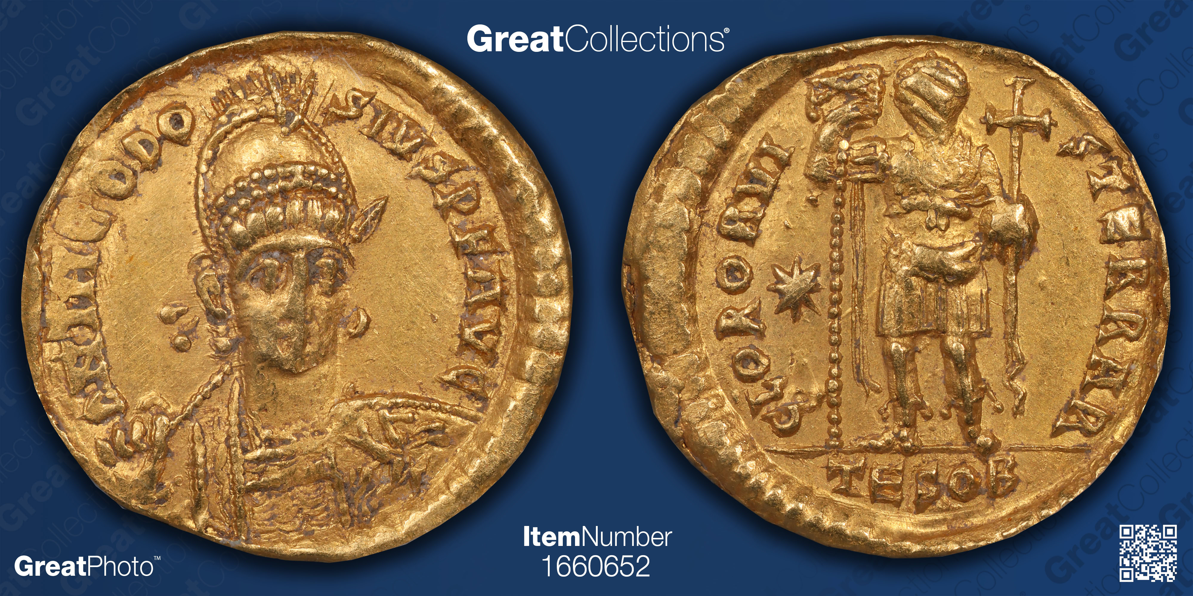 Ancient Roman Empire, Theodosius II (A.D. 402-450) c.A.D. 425-430 AV ...
