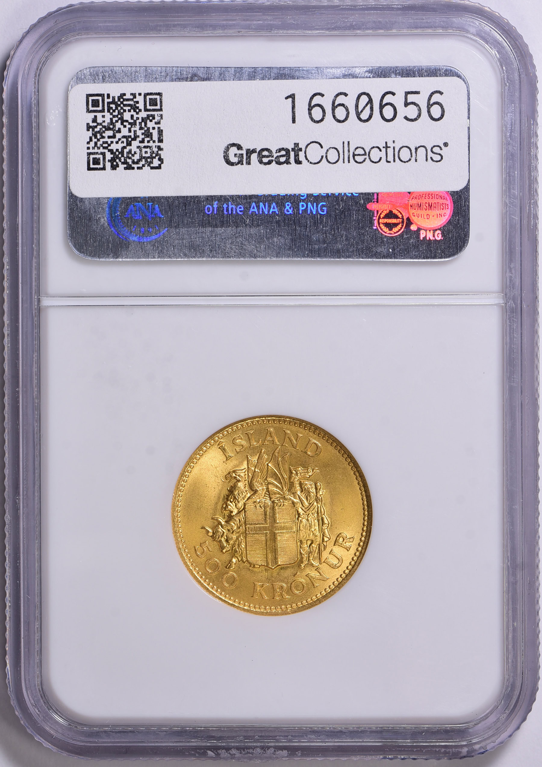 Iceland 1961 Gold 500 Kronur Jon Sigurdsson Sesquicentennial KM-14 NGC ...