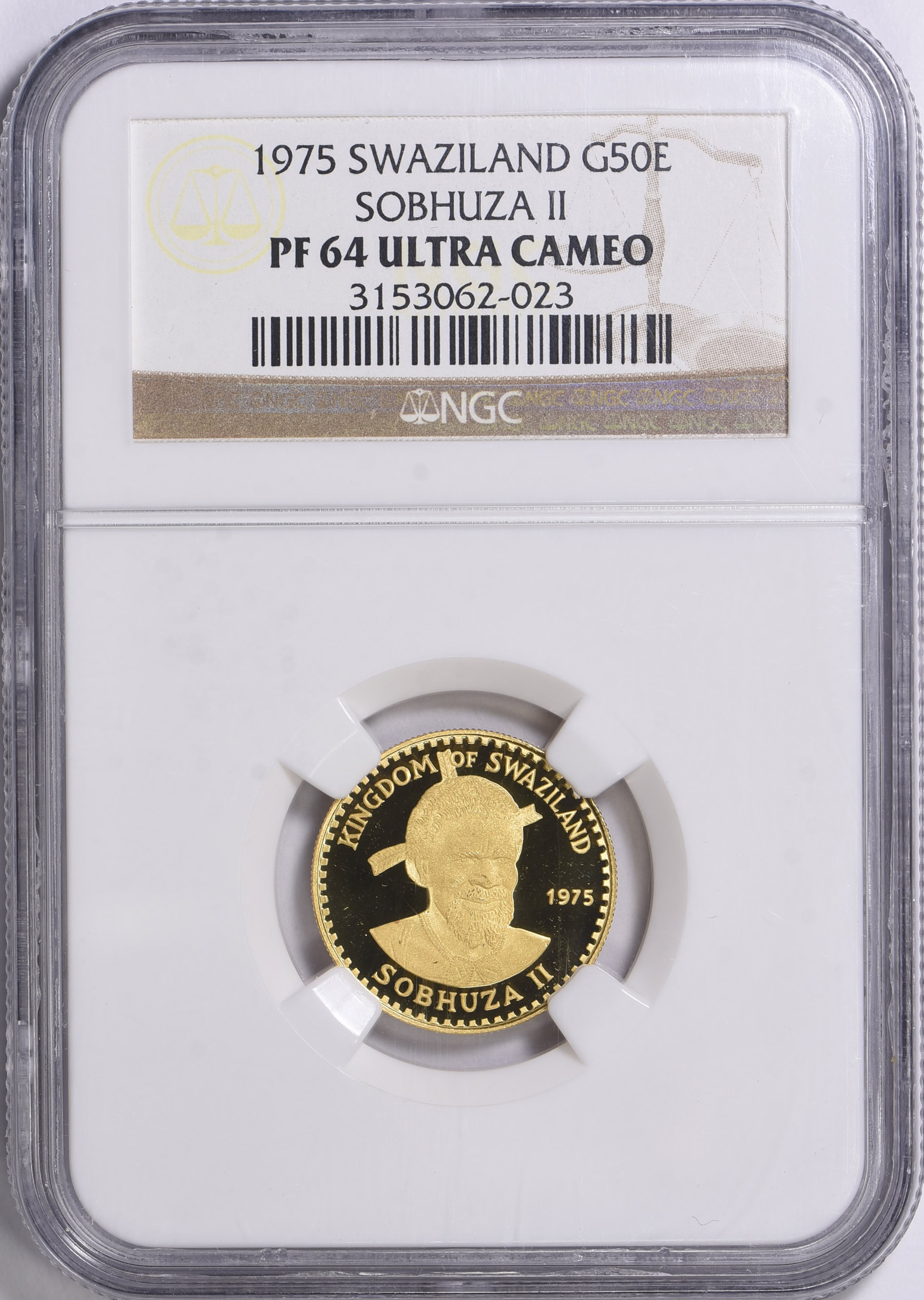 Swaziland 1975 Gold 50 Emalangeni Birth of King Sobhuza II 75th ...