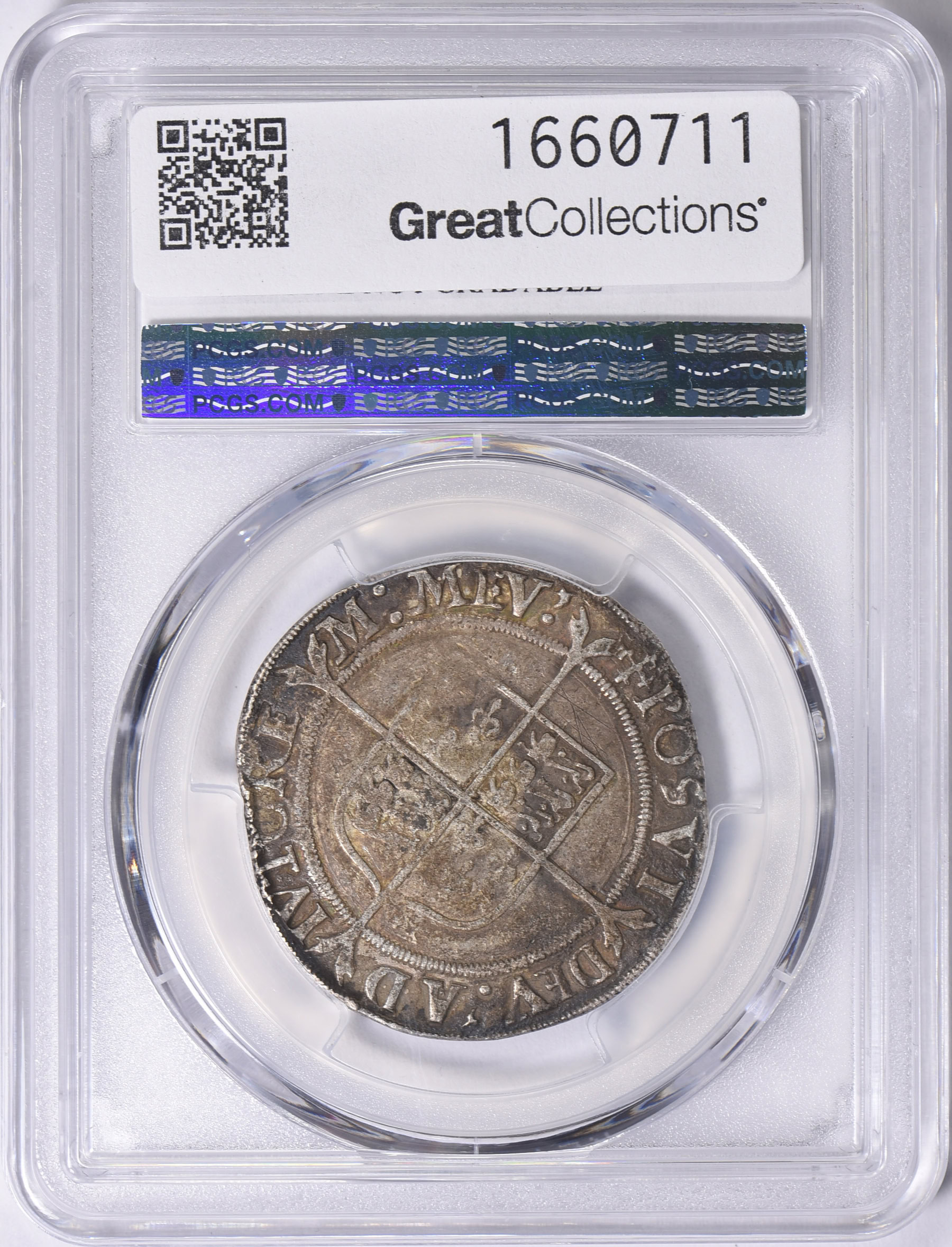 Great Britain ND (1560-61) Silver Shilling of Elizabeth I Cross ...