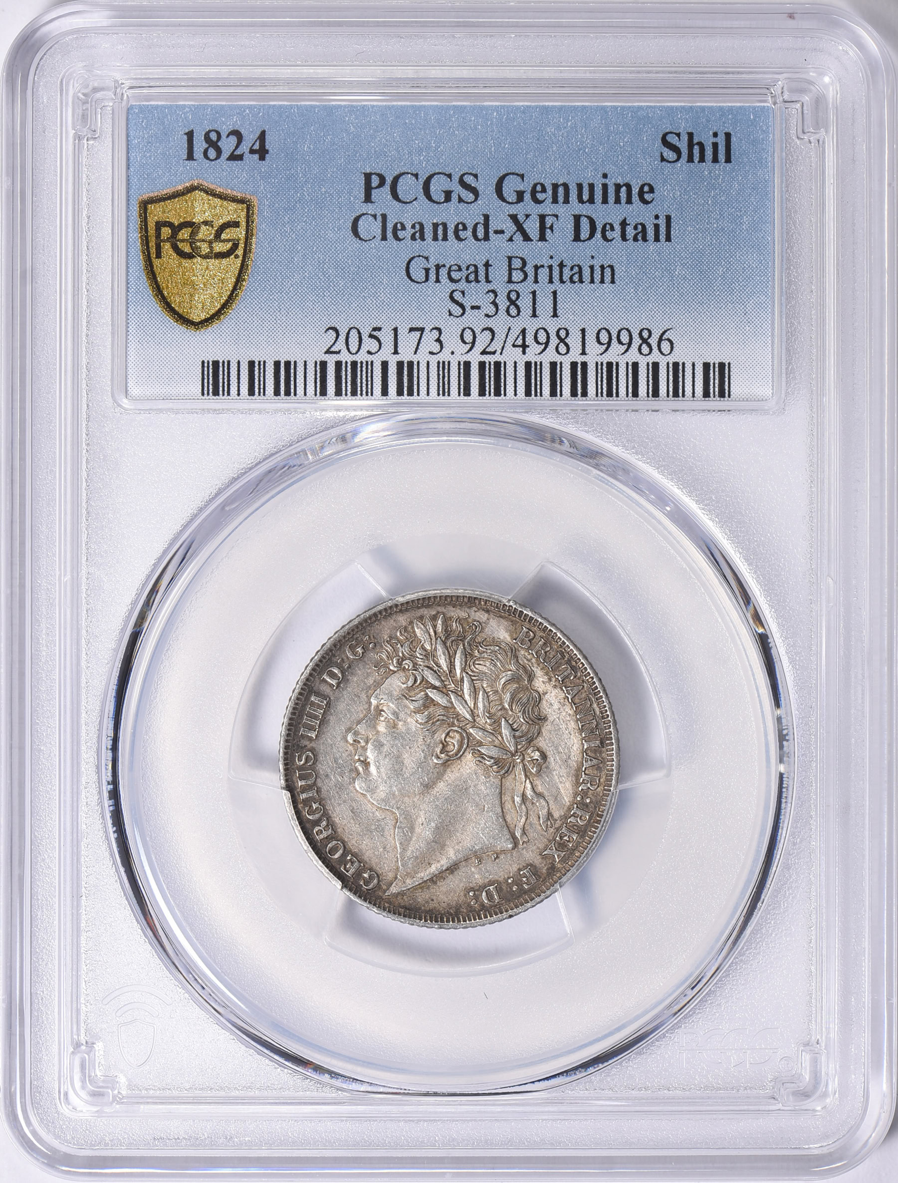 Great Britain 1824 Silver Shilling KM-687 PCGS Genuine XF Details (Item ...