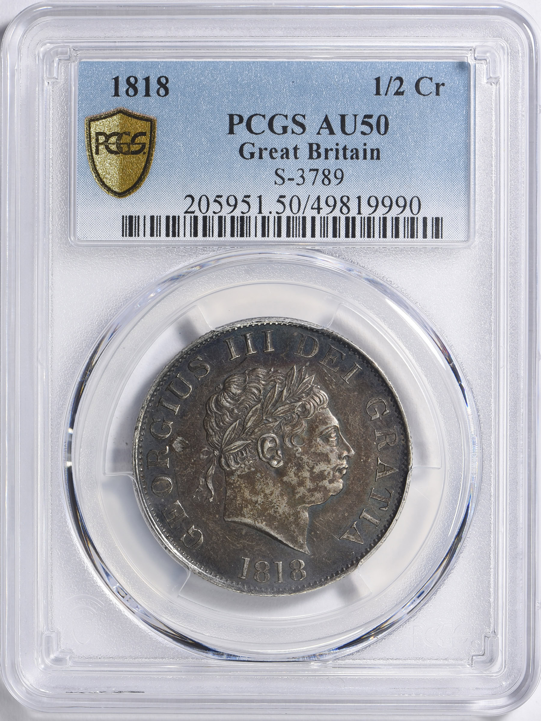 Great Britain 1818 Silver 1/2 Crown KM-672 PCGS AU-50 (Item 1660764 ...