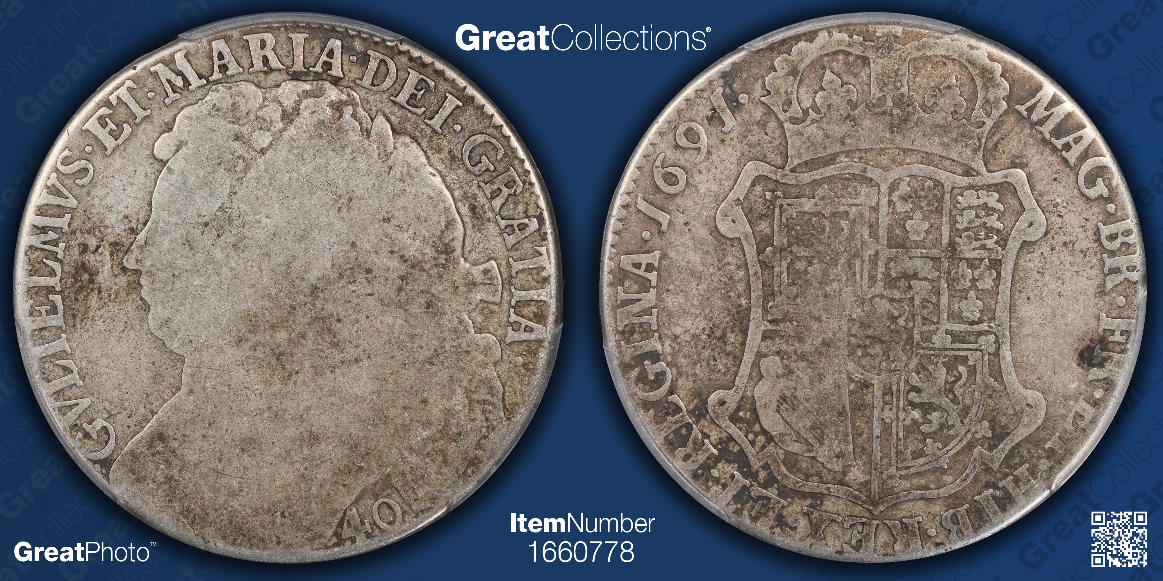 Scotland 1691 Silver 40 Shillings TERTIO Edge PCGS VG-08 | PCGS Cert ...