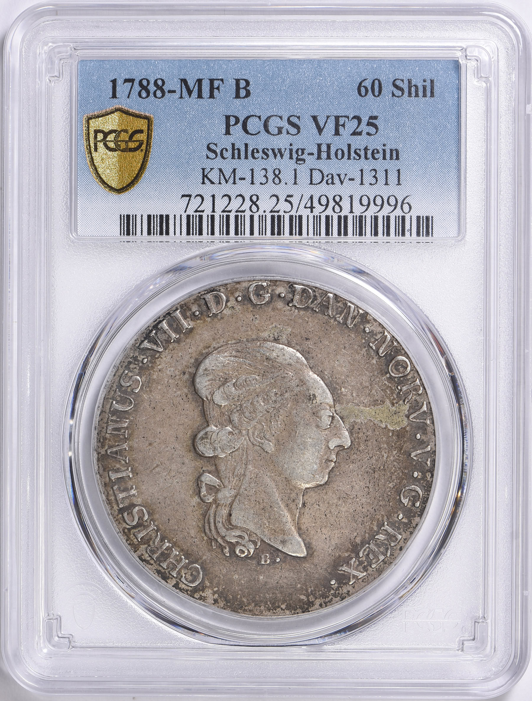 Germany - Schleswig-Holstein 1788-MF B Silver 60 Schilling (Daler ...