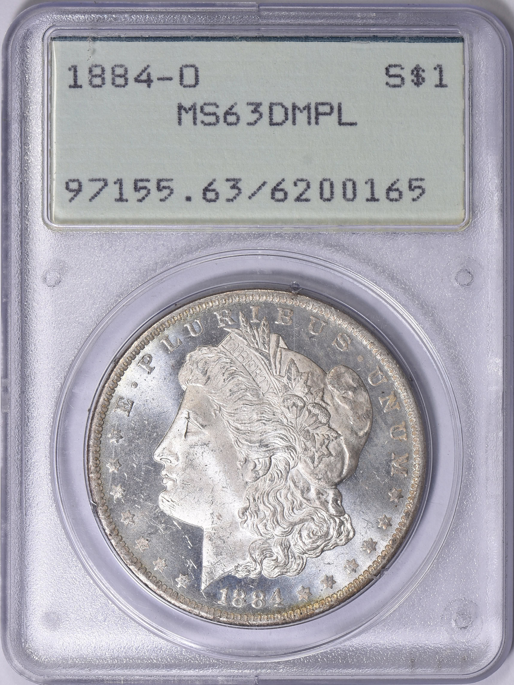 1884-O Morgan Silver Dollar PCGS MS-63 DMPL OGH (1st Gen) (Item 1661026) | GreatCollections Coin ...