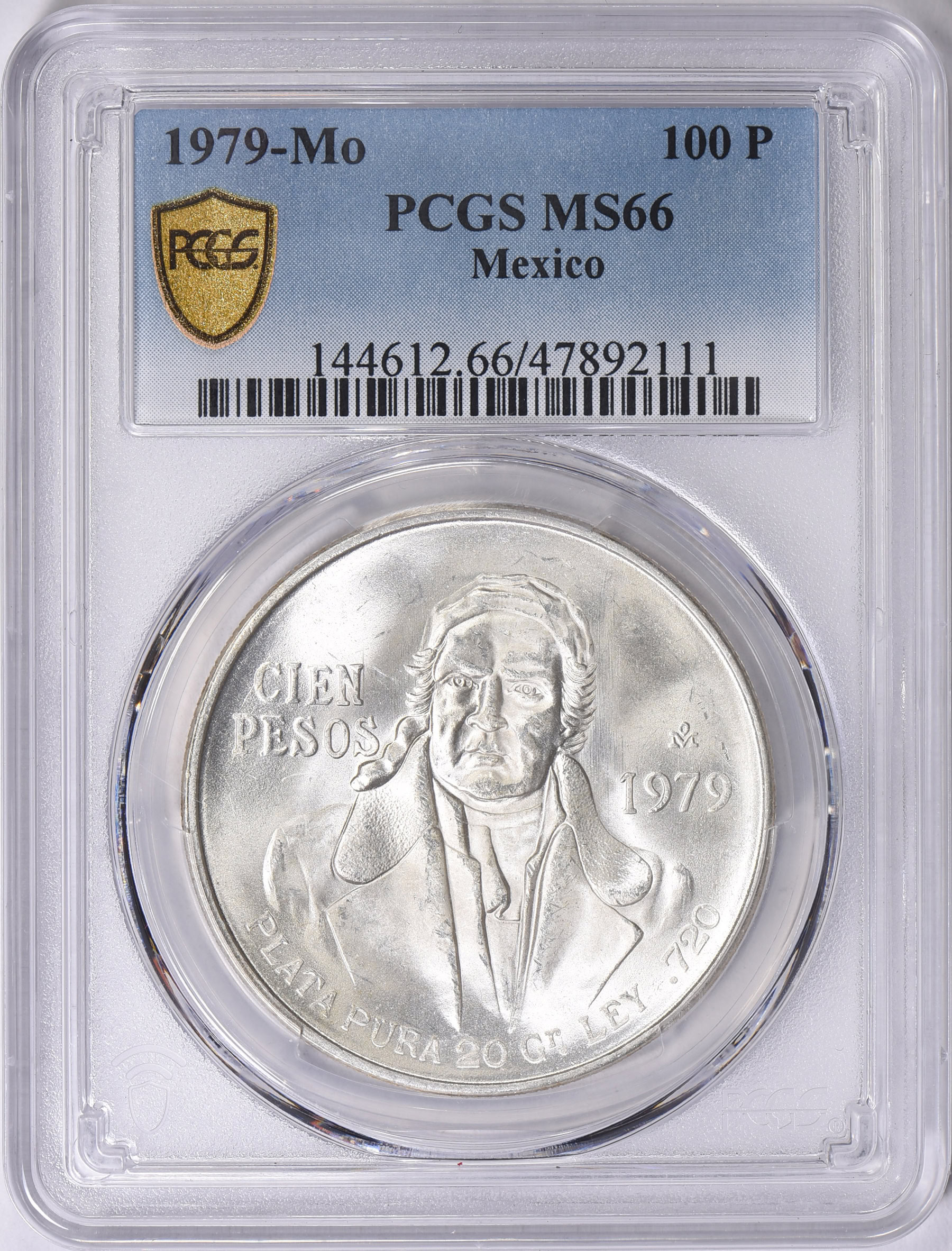 Mexico 1979-Mo Silver 100 Pesos KM-483.2 PCGS MS-66 (Item 1661216) | GreatCollections Coin Auctions