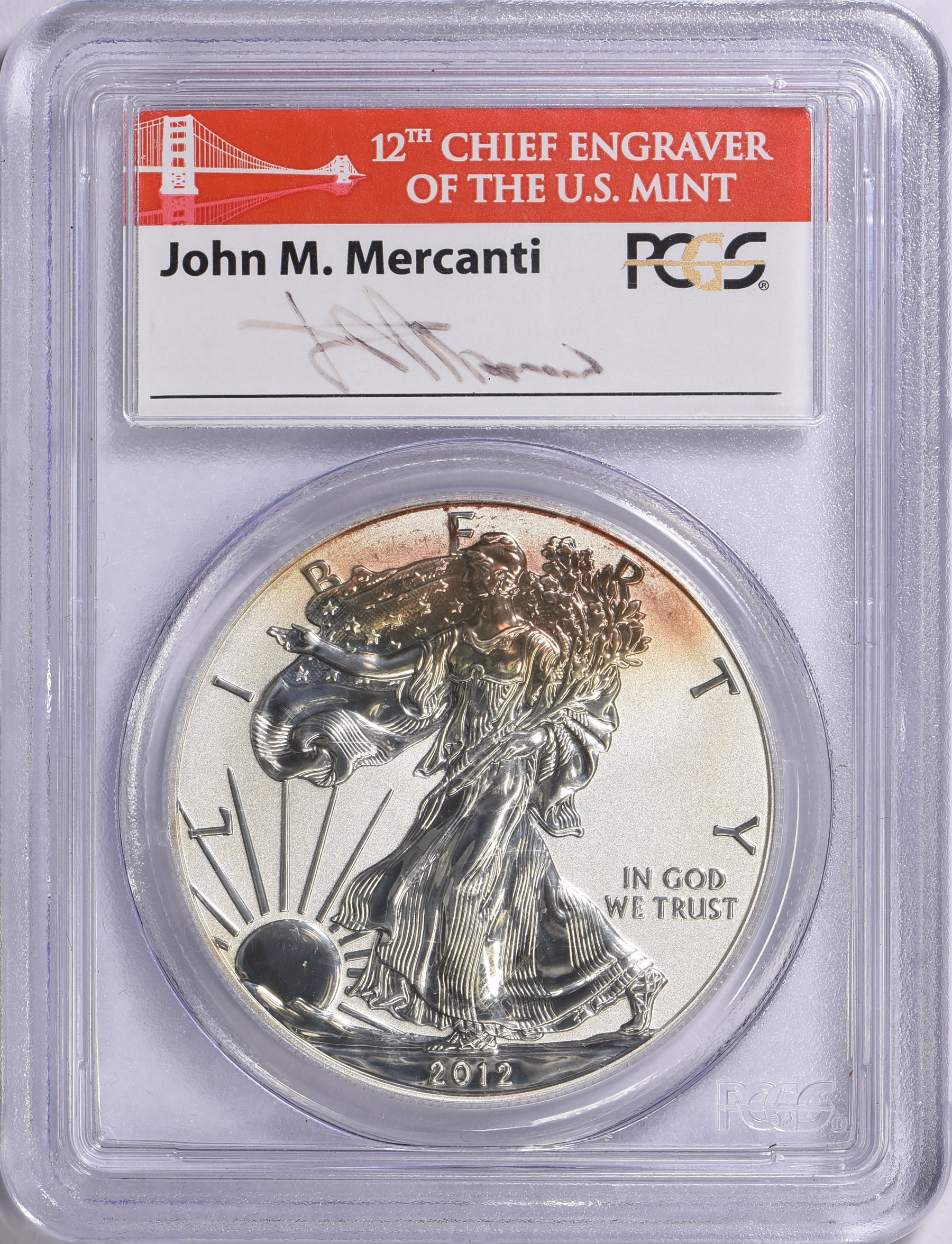 2012-S $1 Silver Eagle Reverse Proof 75th Anniversary SF Mint First ...