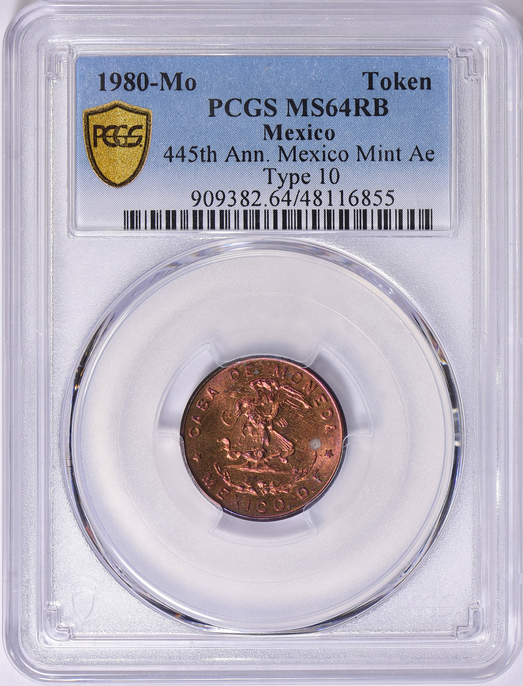 Mexico 1980-Mo Mexico Mint 445th Anniversary Token Type 10 PCGS MS-64 ...