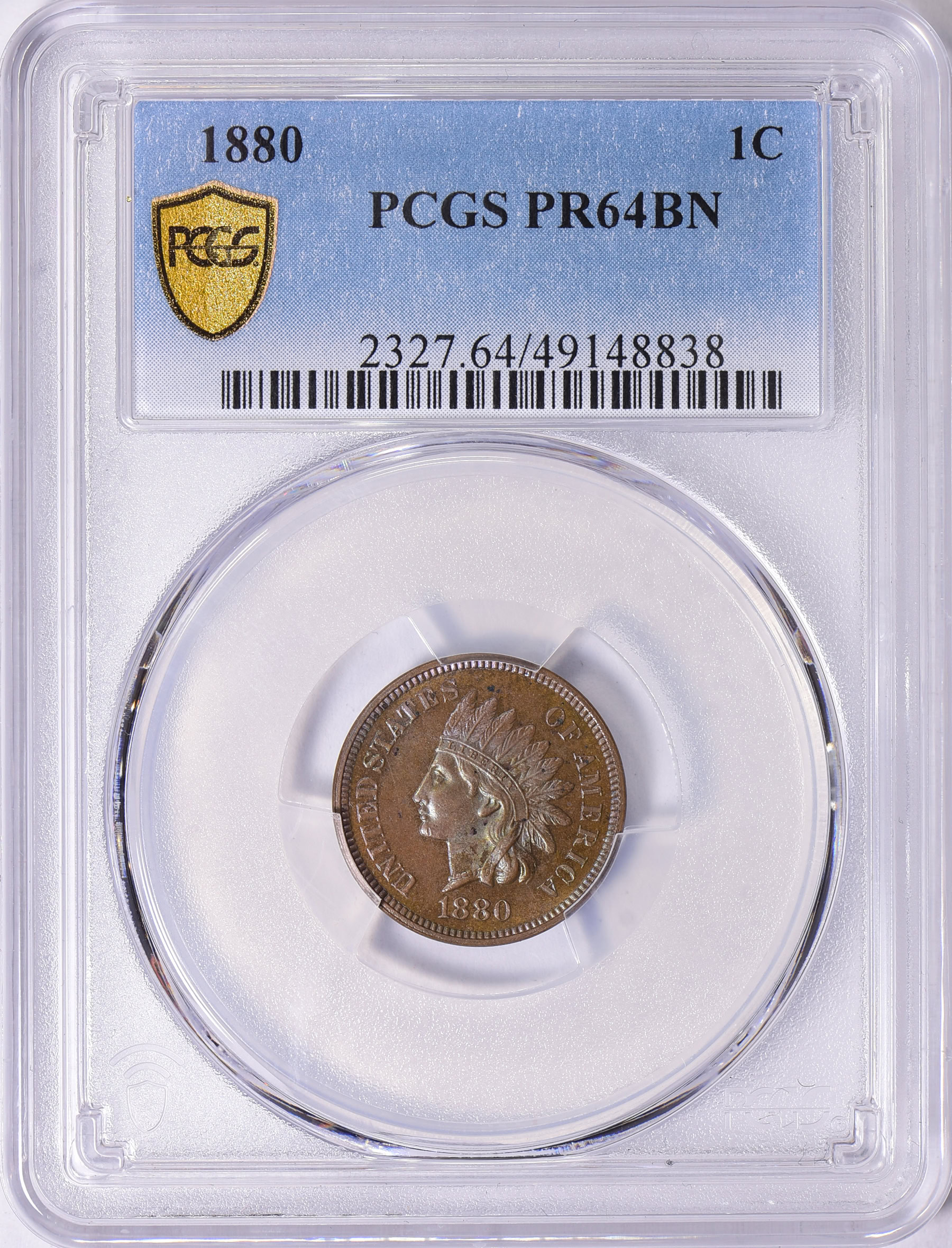 1880 Indian Cent PCGS Proof-64 BN (Toned) (Item 1661385 ...