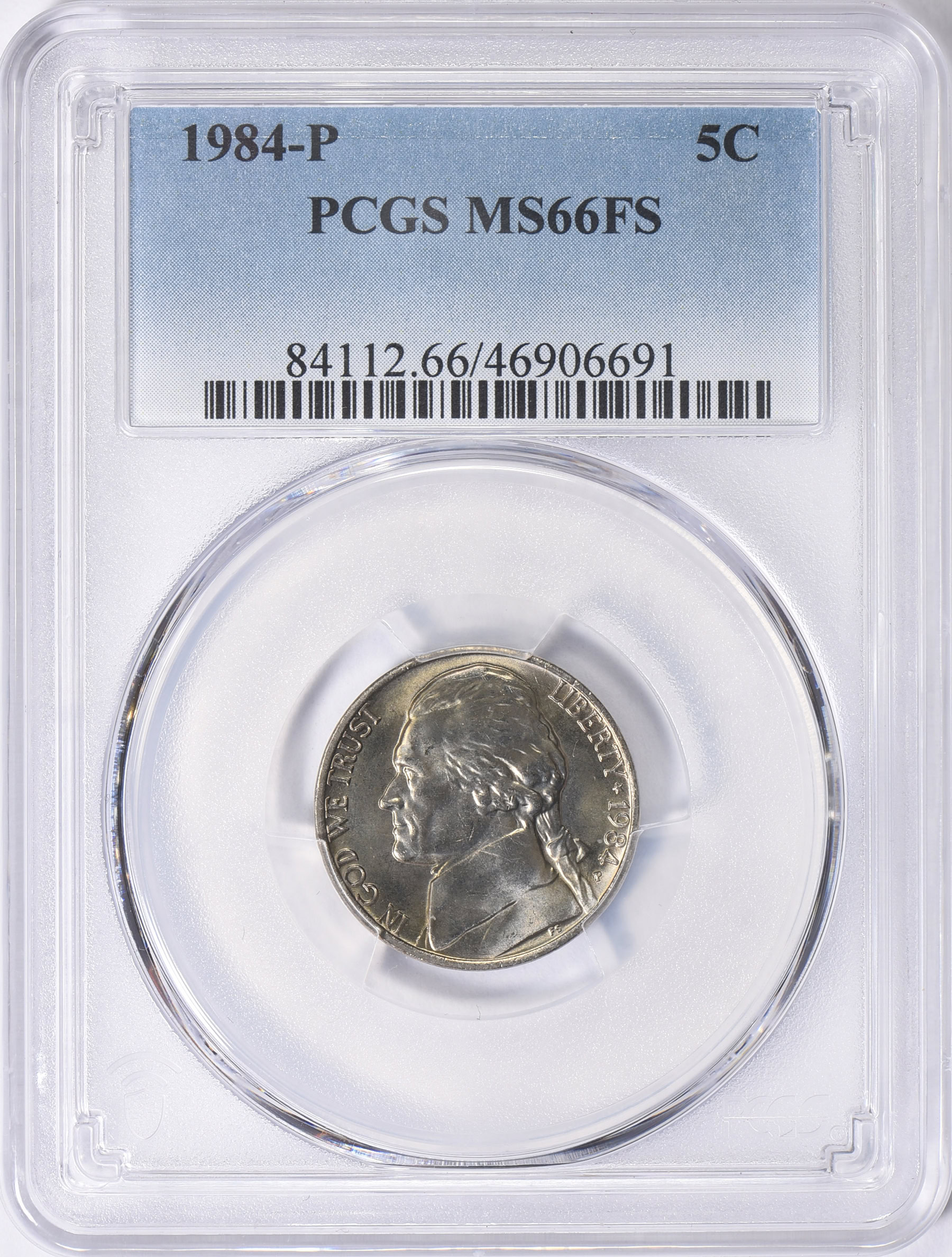 1984-P Jefferson Nickel PCGS MS-66 FS (Item 1661589) | GreatCollections ...