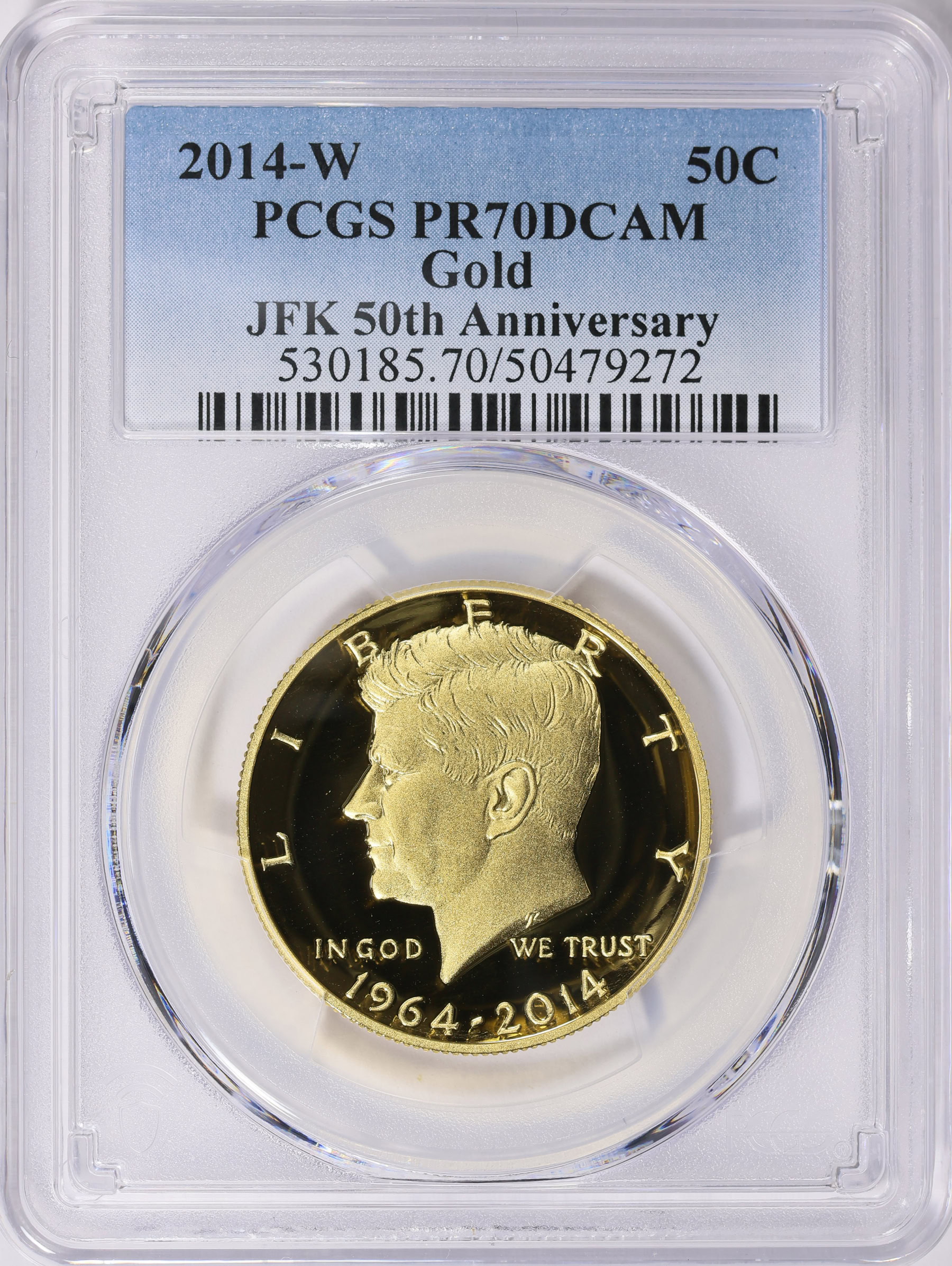 2014-W John F. Kennedy Gold Half Dollar 50th Anniversary PCGS Proof-70 ...