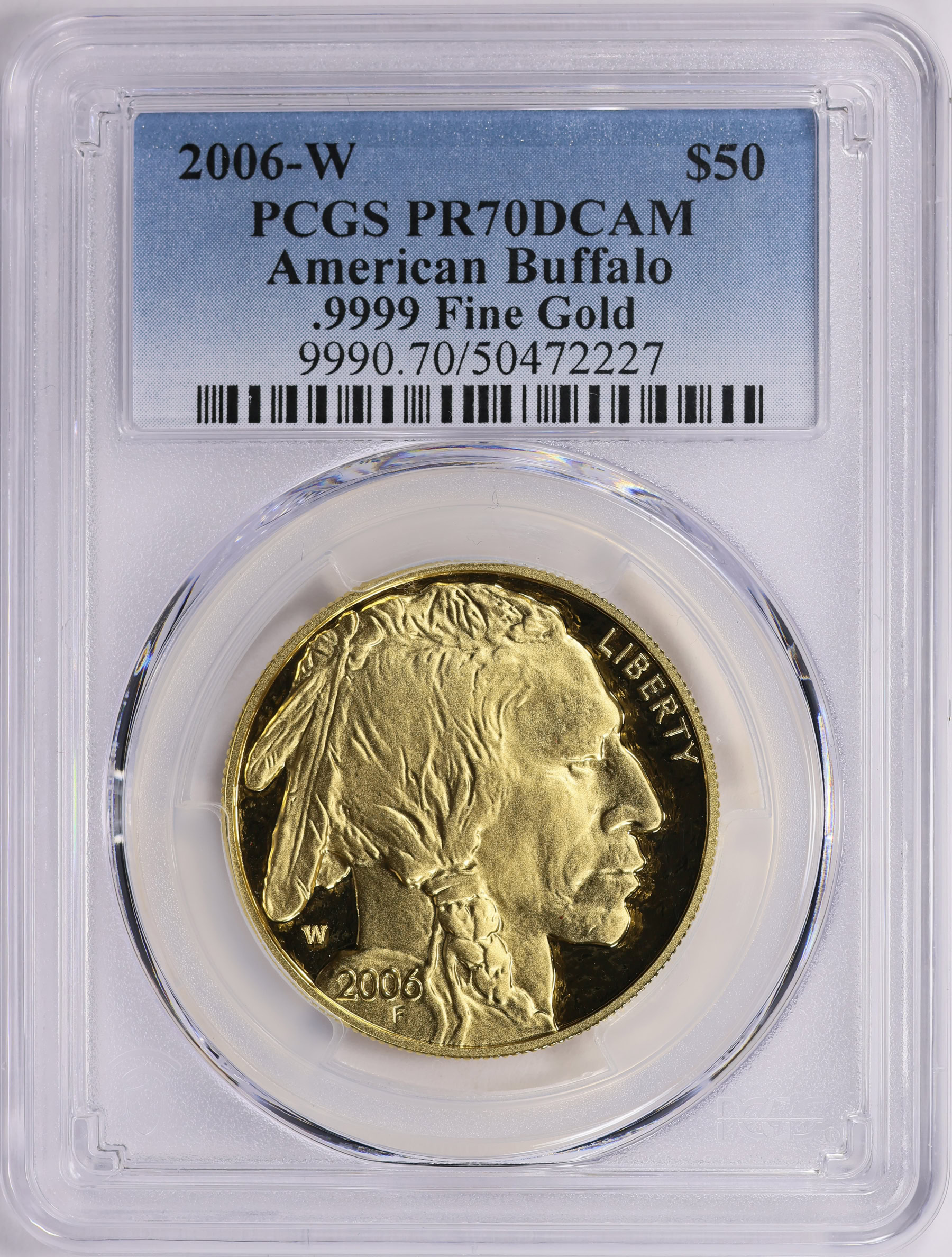 2006-W $50 One-Ounce Gold American Buffalo PCGS Proof-70 DCAM (Item 1661669) | GreatCollections ...