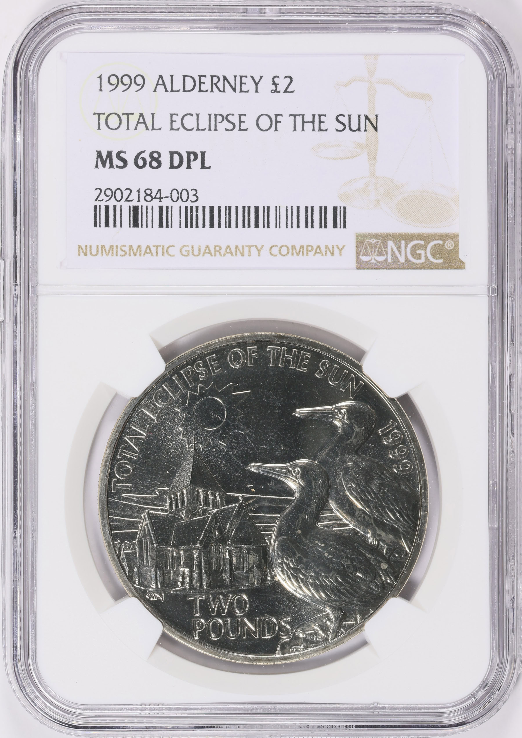 Alderney 1999 £2 Total Eclipse of the Sun KM-18 NGC MS-68 DPL (Item ...