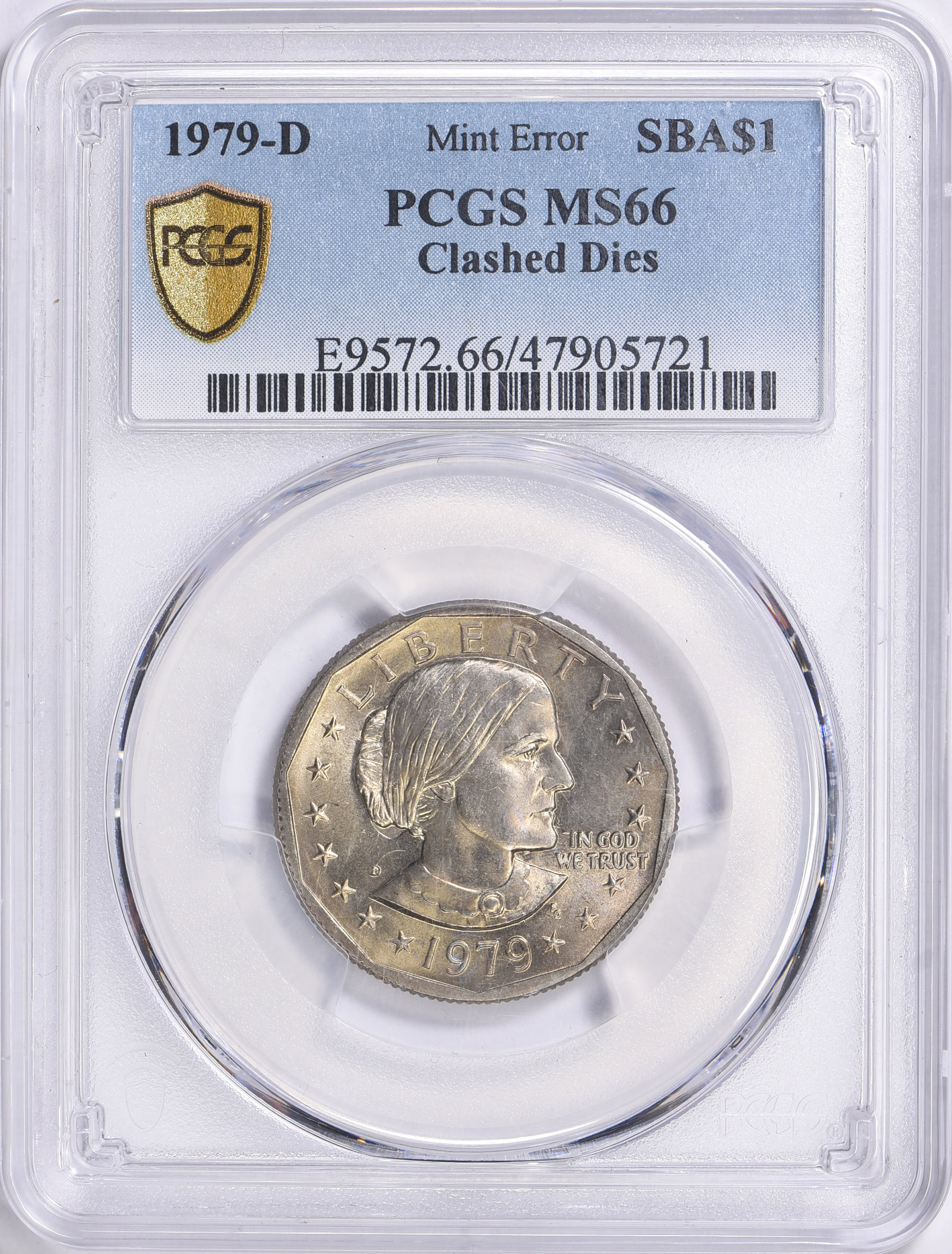 Mint Error 1979-D Susan B. Anthony Dollar Clashed Dies PCGS MS-66 | PCGS Cert #47905721 ...