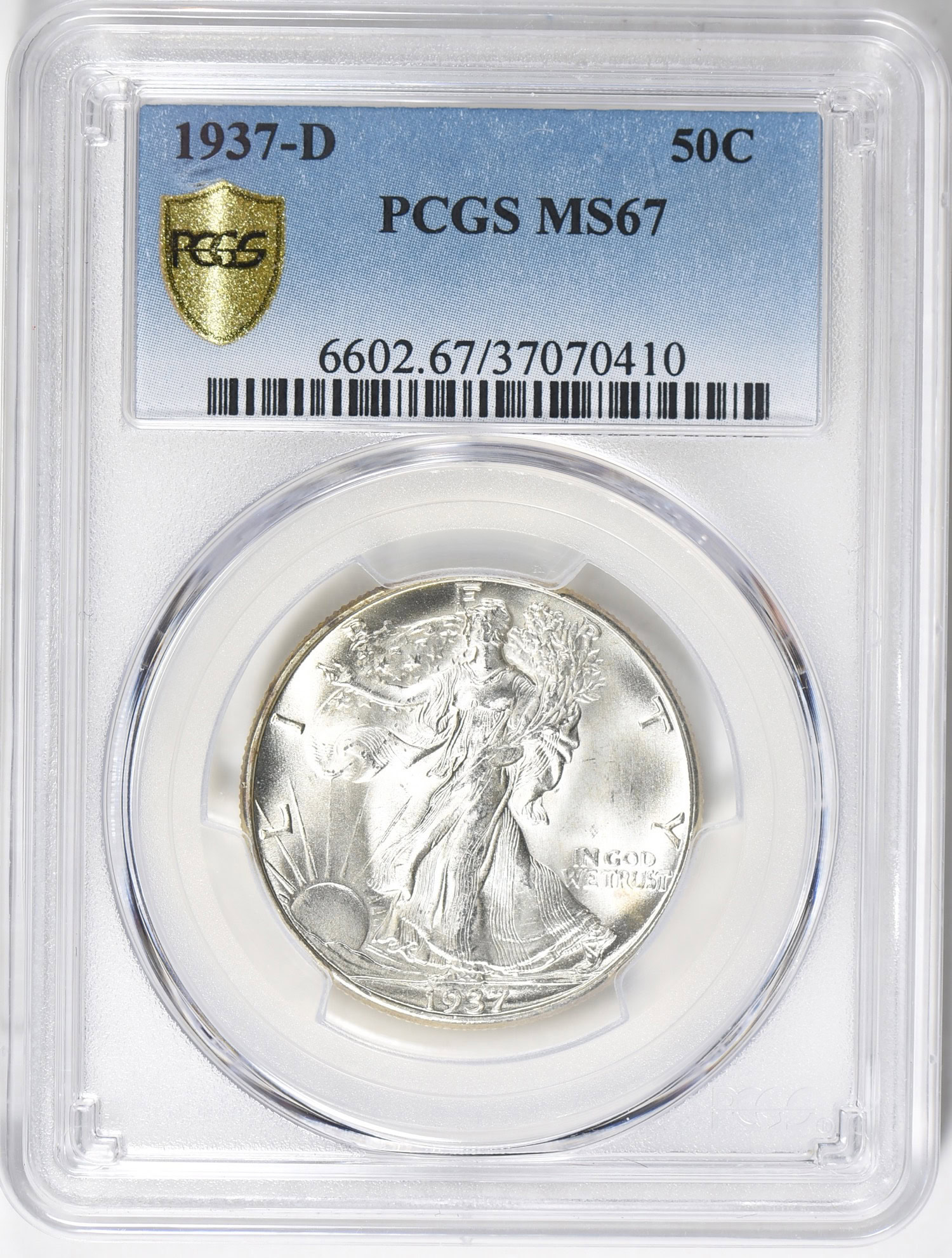 1937-D Walking Liberty Half Dollar PCGS MS-67 (Item 1661879) | GreatCollections Coin Auctions