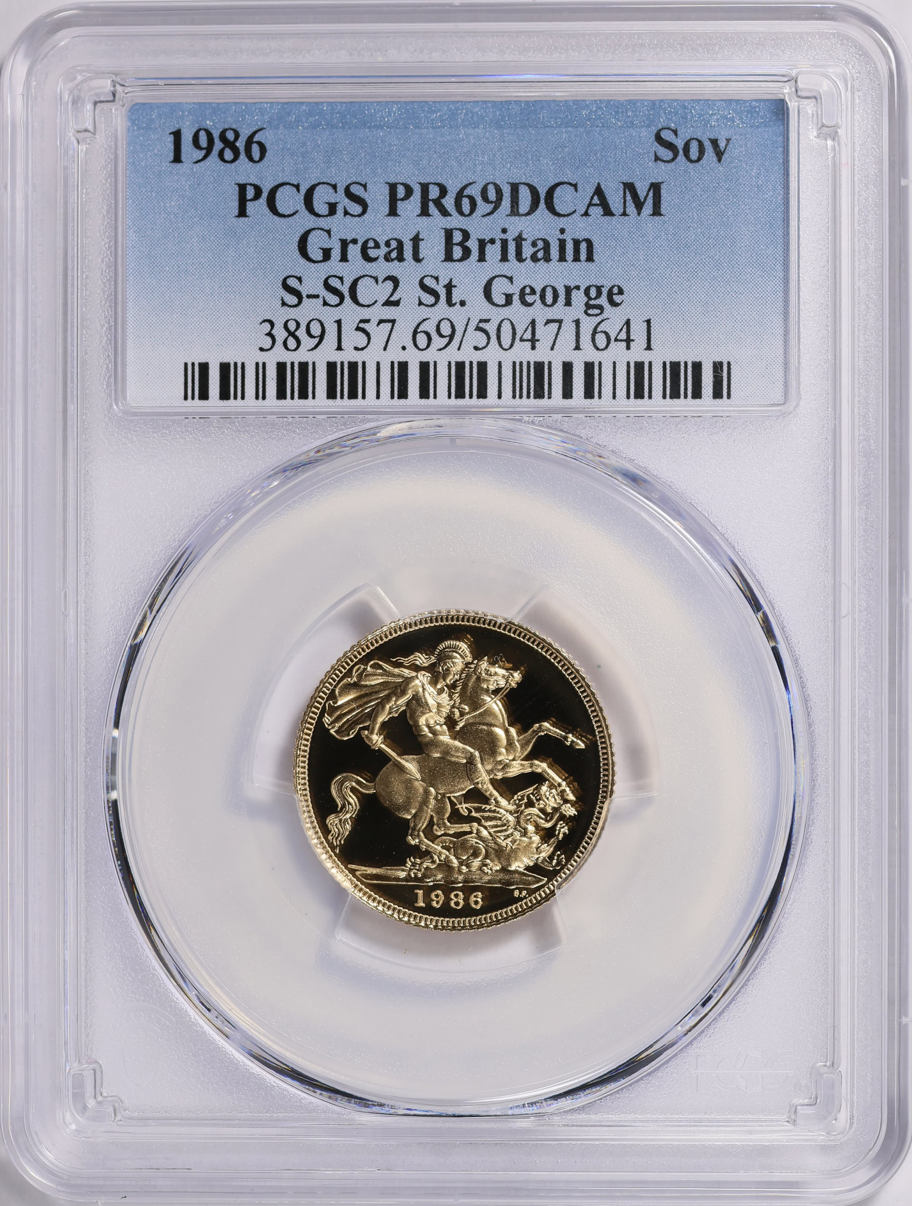 Great Britain 1986 Gold Sovereign St. George KM-943 PCGS Proof-69 DCAM ...
