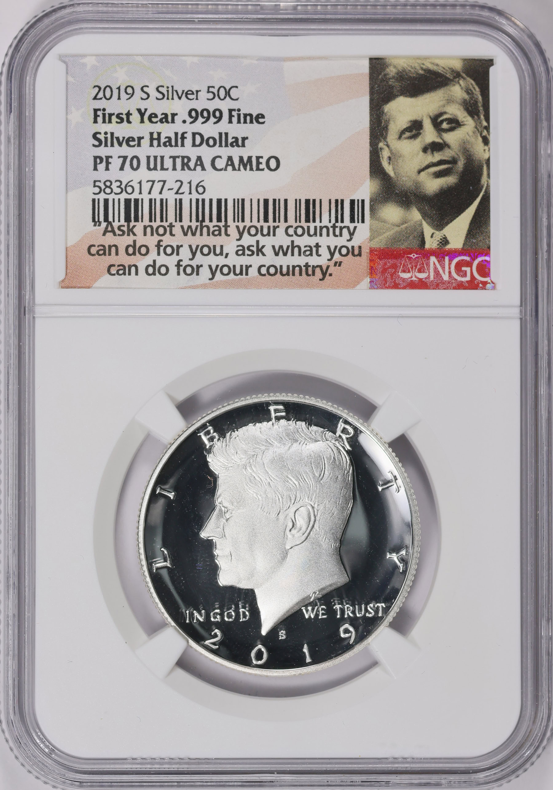2019-S Kennedy Half Dollar Silver NGC Proof-70 UC (Item 1662450 ...