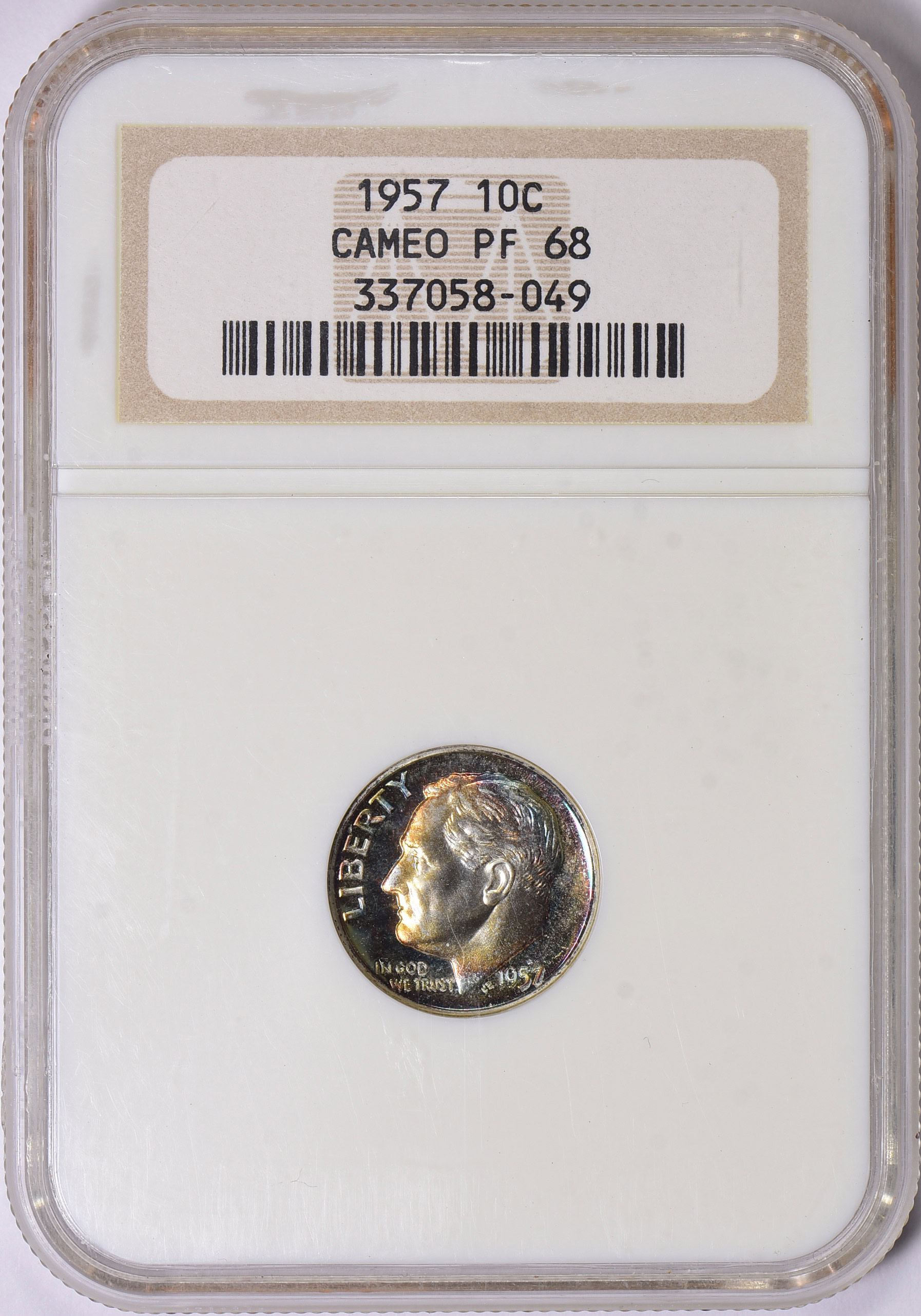 1957 Roosevelt Dime NGC Proof-68 CAMEO (Toned) (Item 1663168 ...