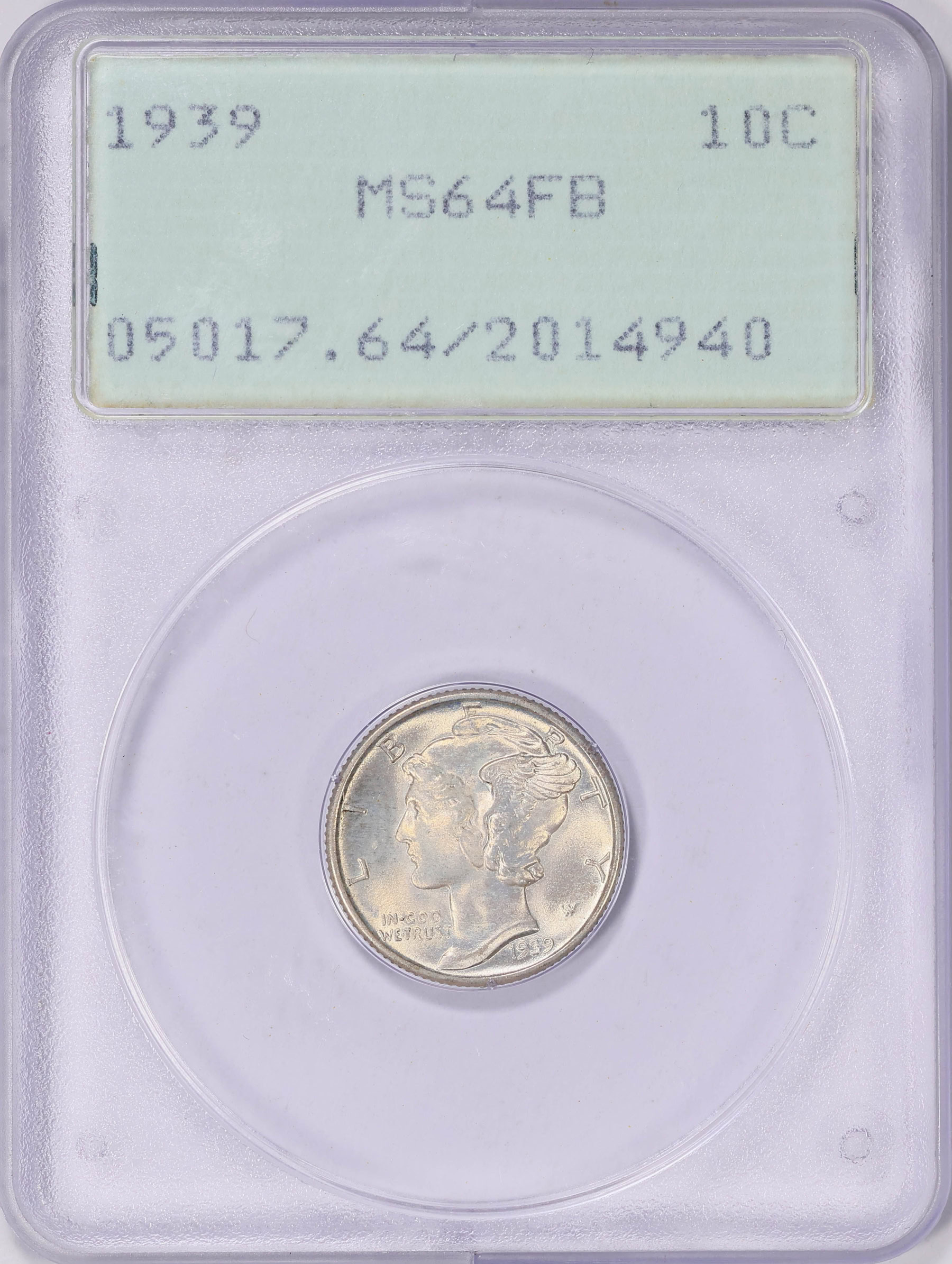1939 Mercury Dime PCGS MS-64 FB OGH (Item 1663192) | GreatCollections Coin Auctions