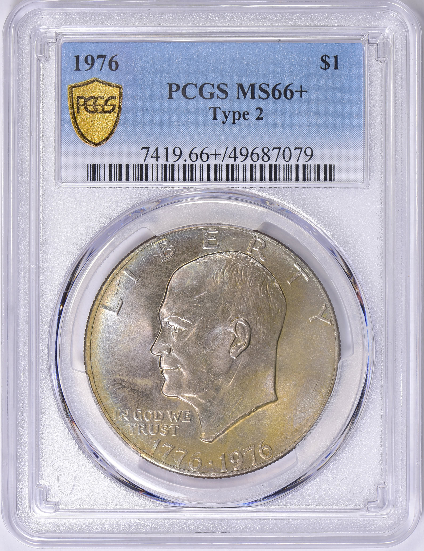 1976 Eisenhower Dollar Type 2 PCGS MS-66+ (Toned) (Item 1663291) | GreatCollections Coin Auctions