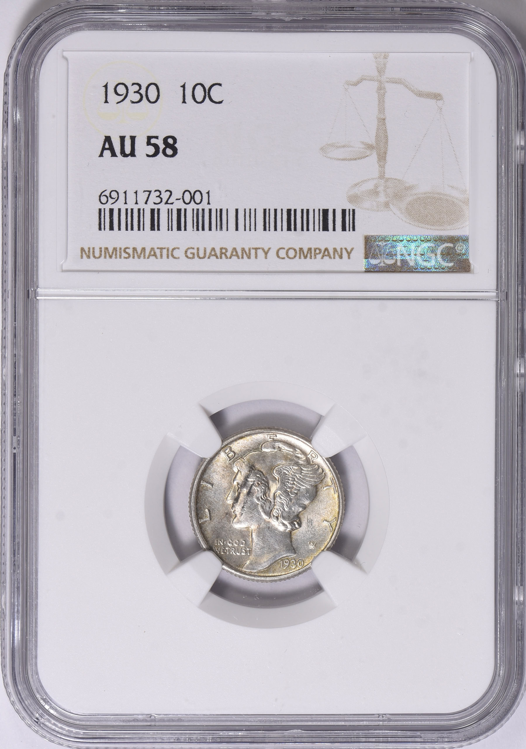 1930 Mercury Dime NGC AU-58 (Item 1663485) | GreatCollections Coin Auctions