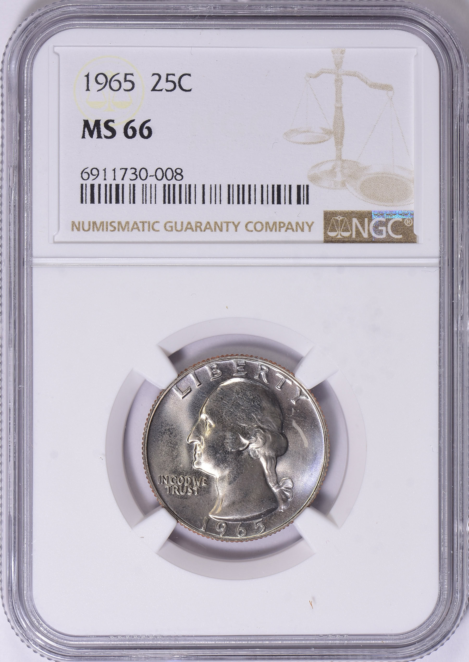 1965 Washington Quarter NGC MS-66 (Toned) (Item 1663494 ...